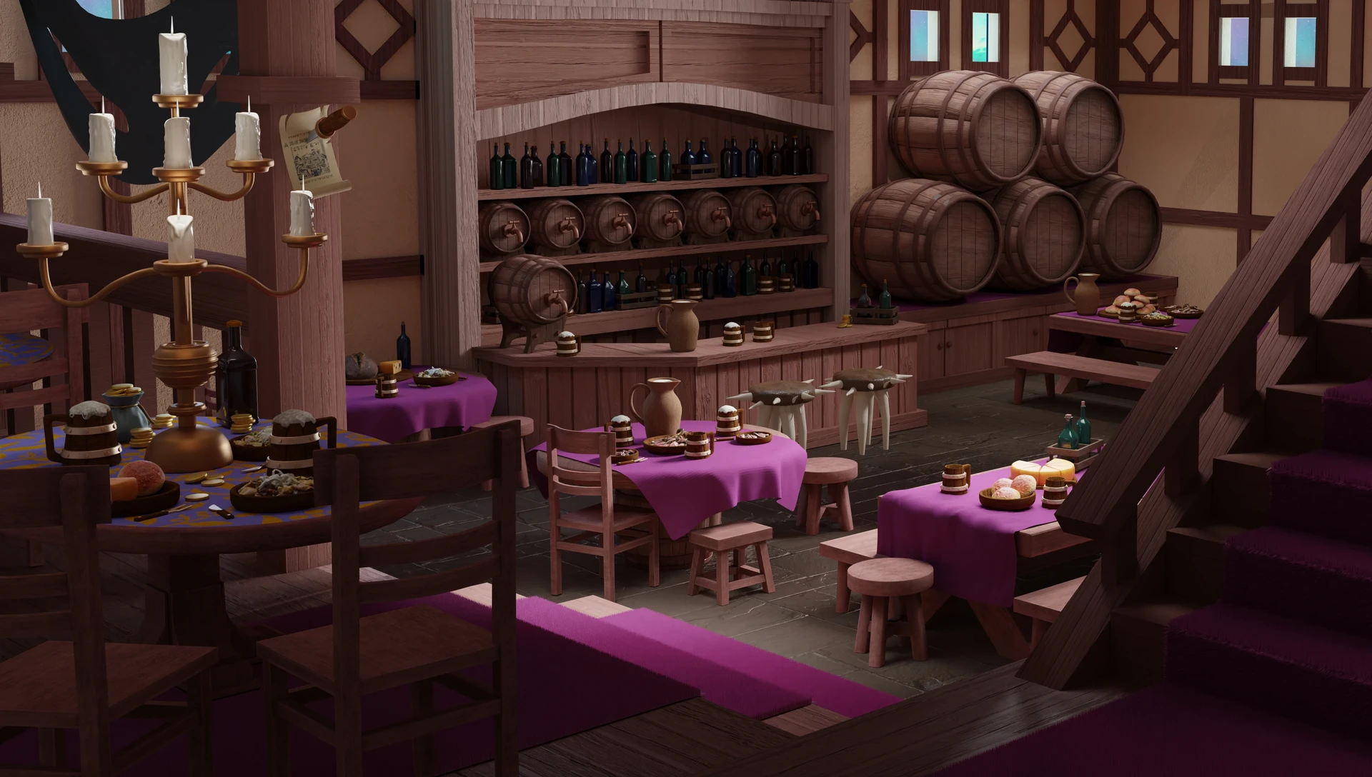 ArtStation - Tavern for Magic Detective game