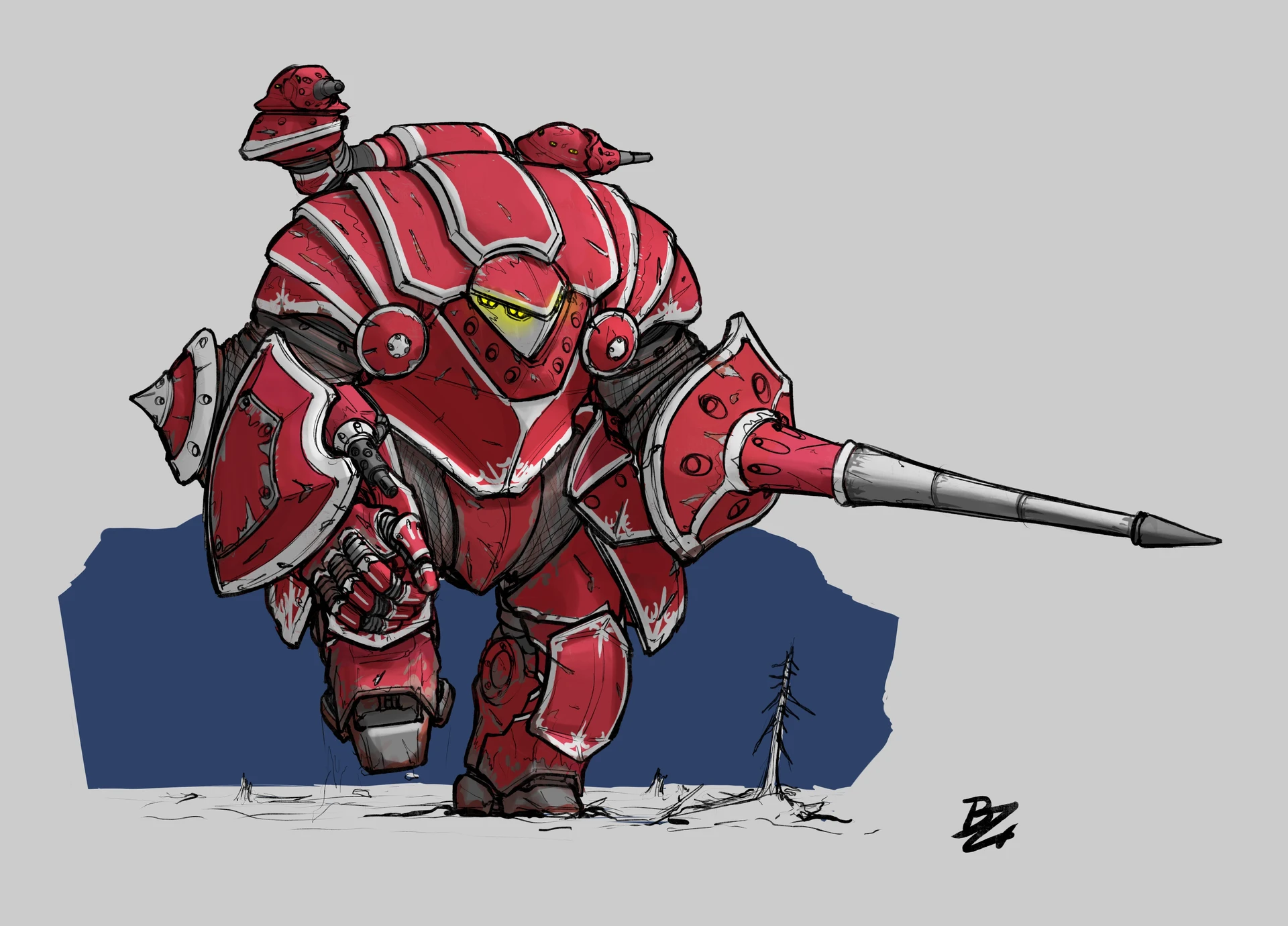 ArtStation - Knight Mech Commission.