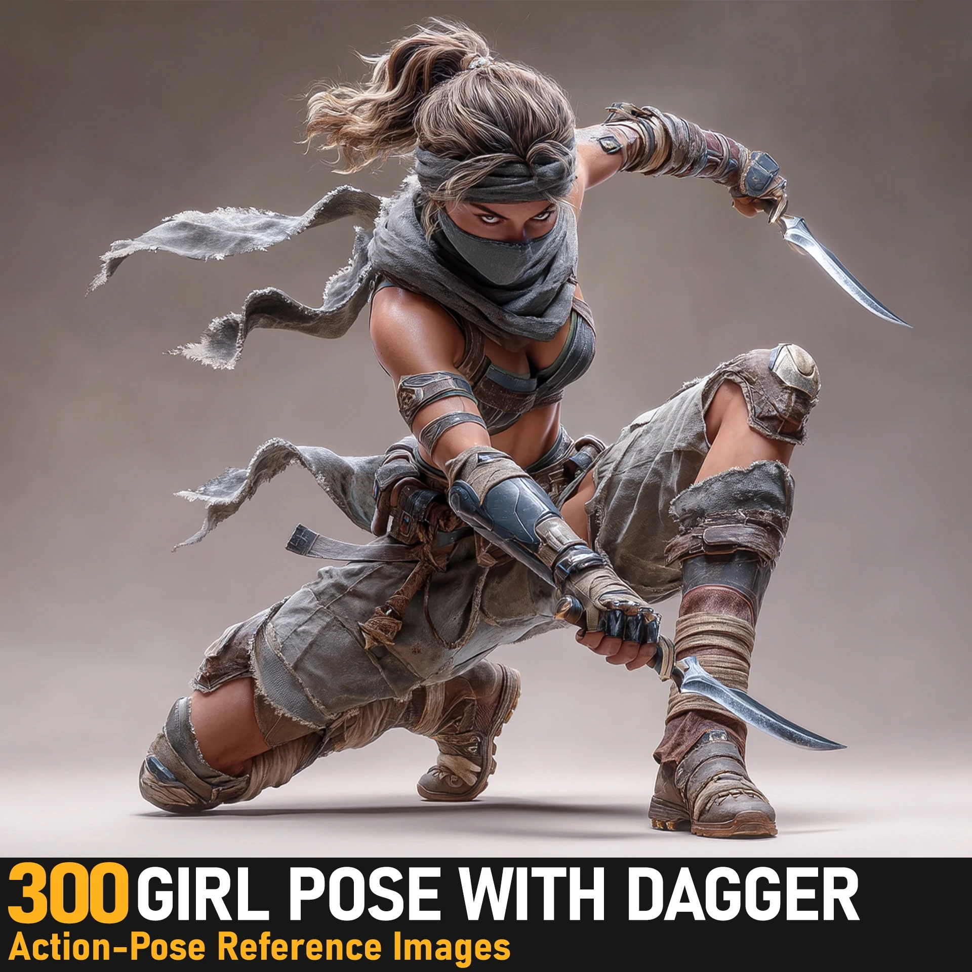 ArtStation - Girl Pose With Dagger | Action Pose Reference Images