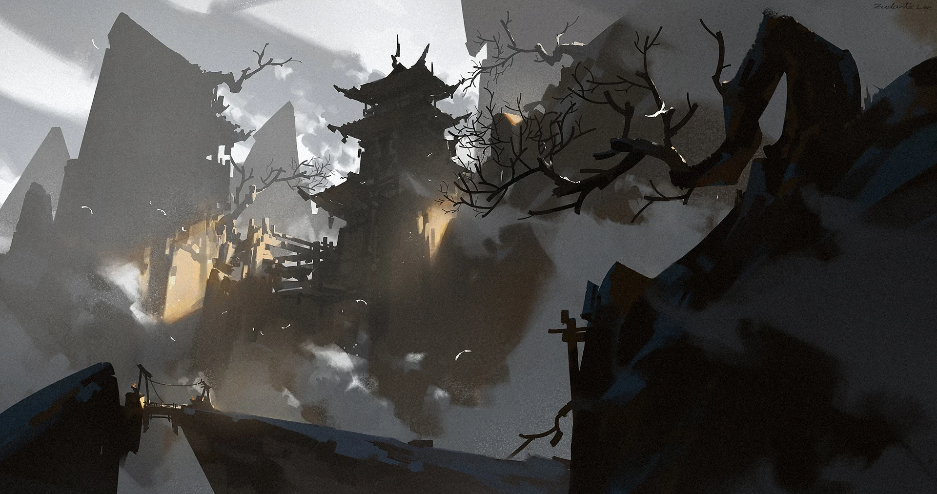 ArtStation - Inspired by black myth wukong 黃風嶺