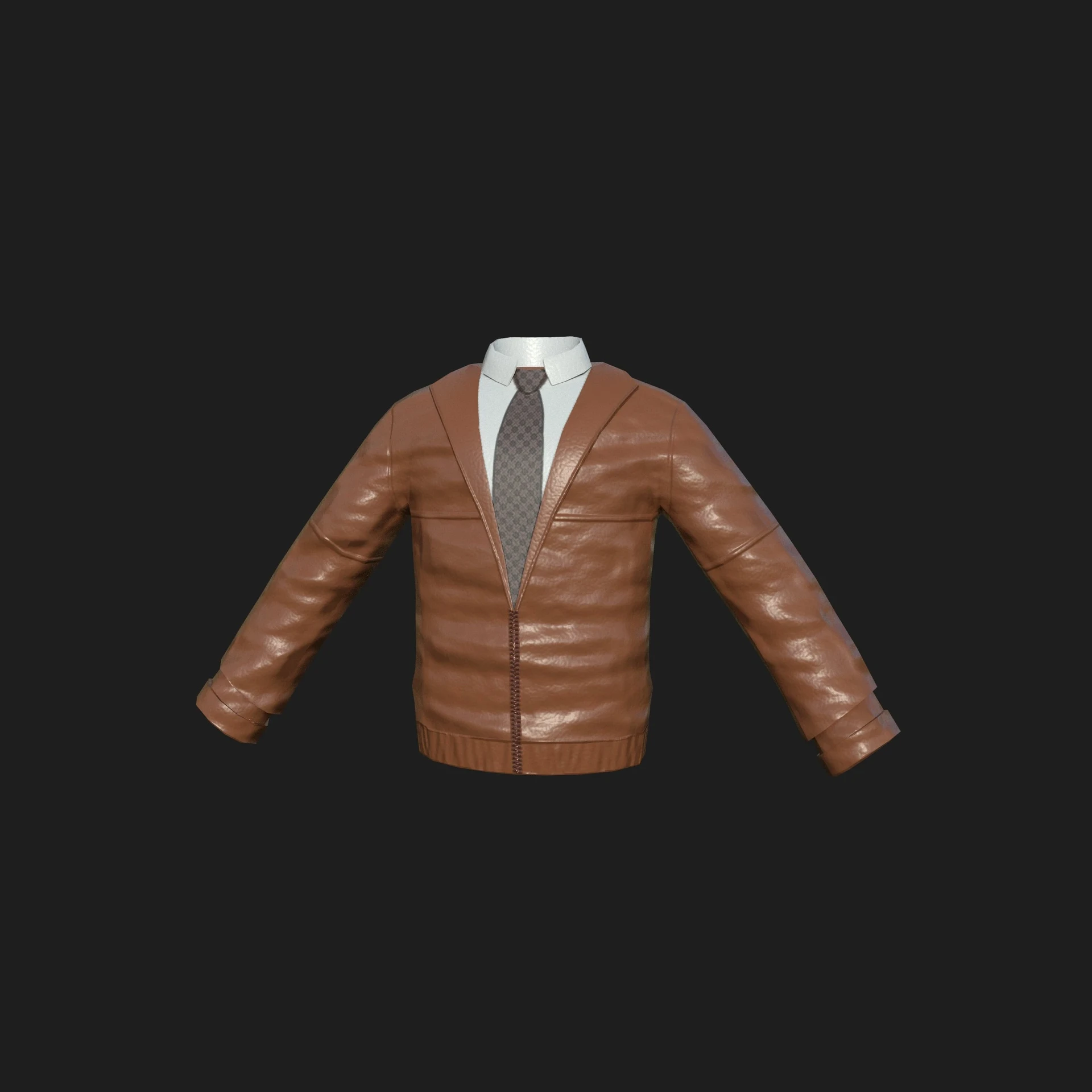 ArtStation - Brown Leather Bomber Jacket - Roblox UGC Clothing