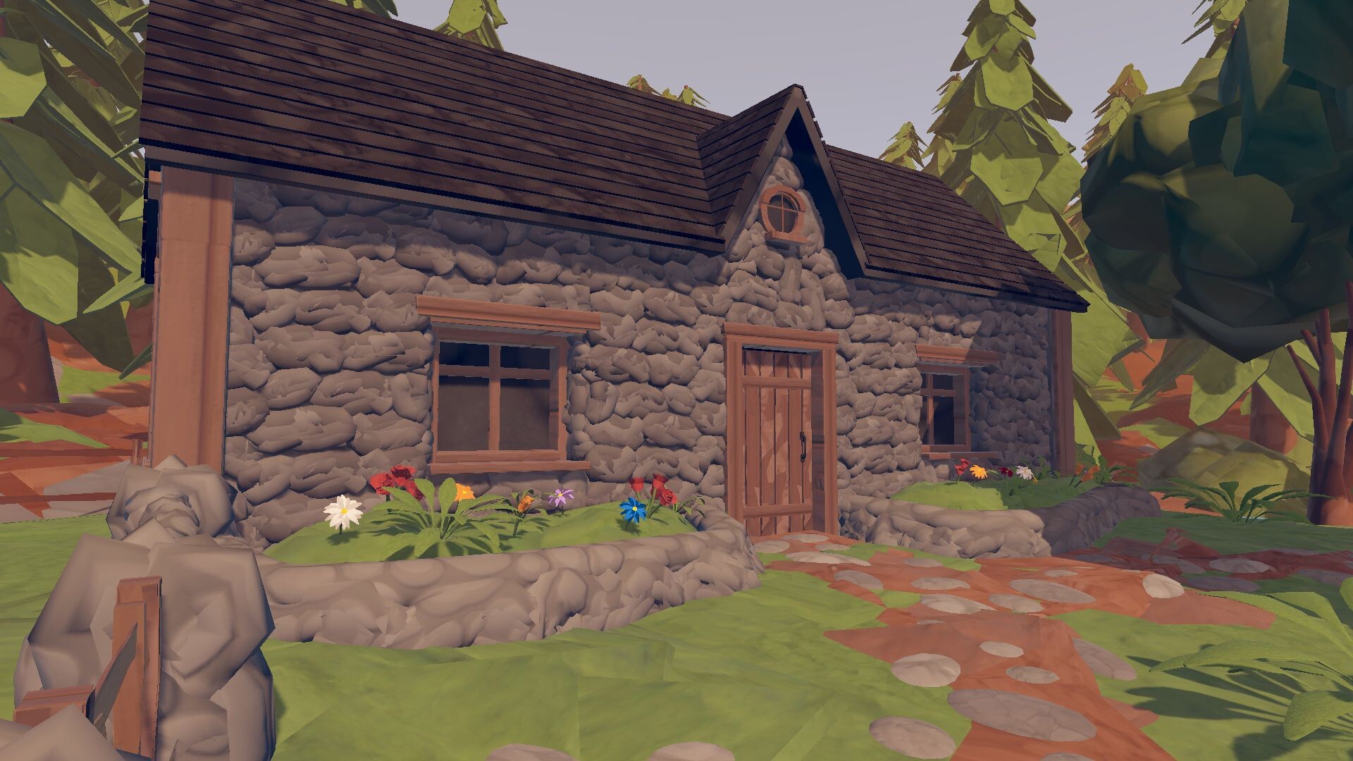 ArtStation - Stone House with Terrain in Rec Room