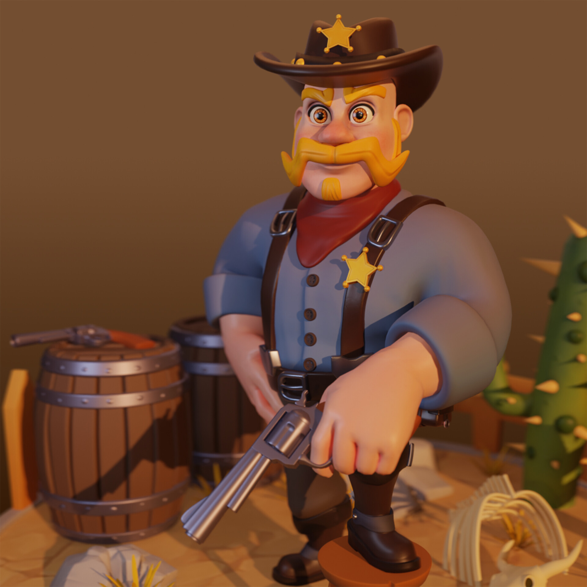 Uğur Gündüz - Stylized Sheriff Character – 3D Game Art