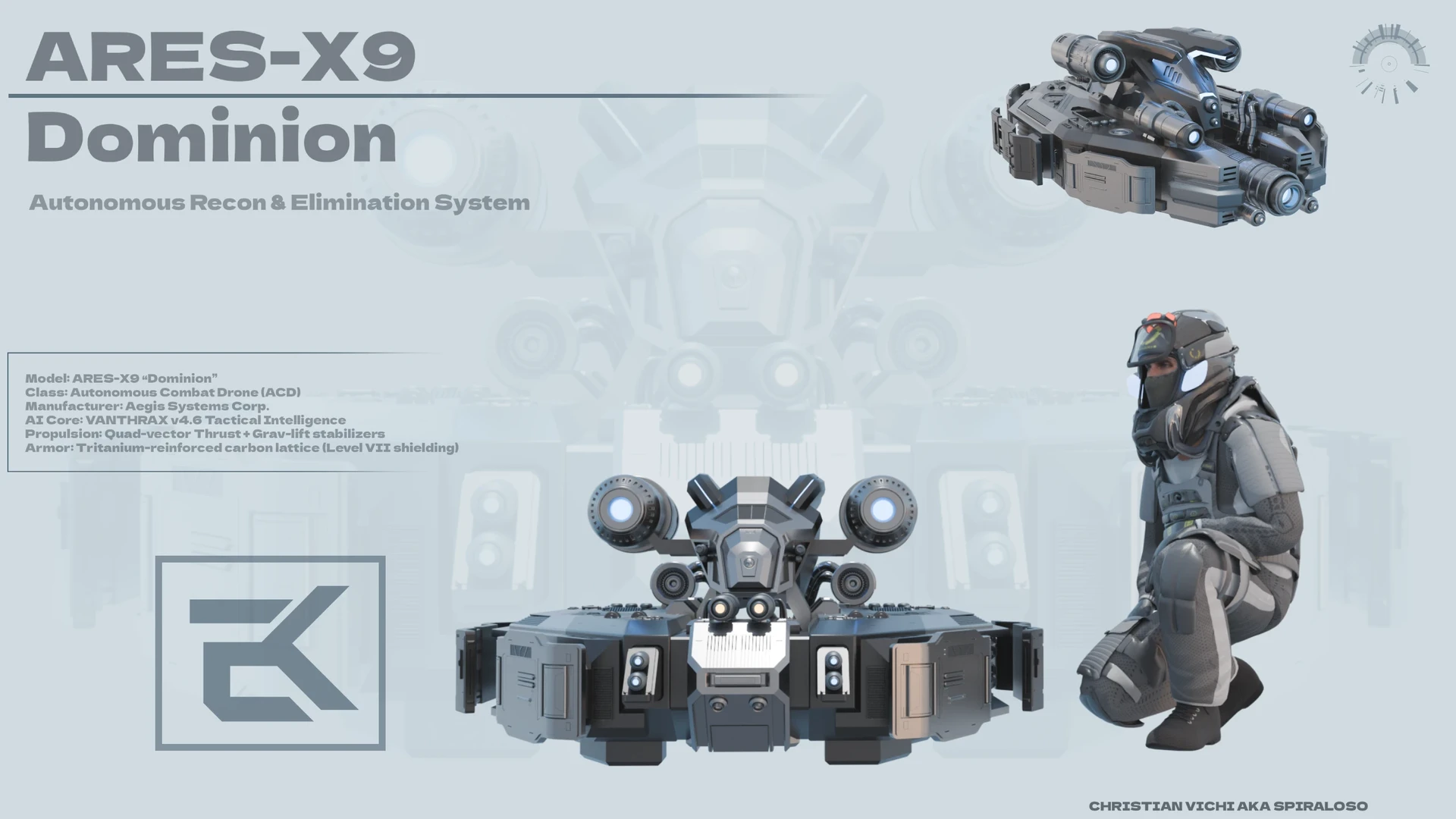 ArtStation - Ares X9 - Drone Concept Art