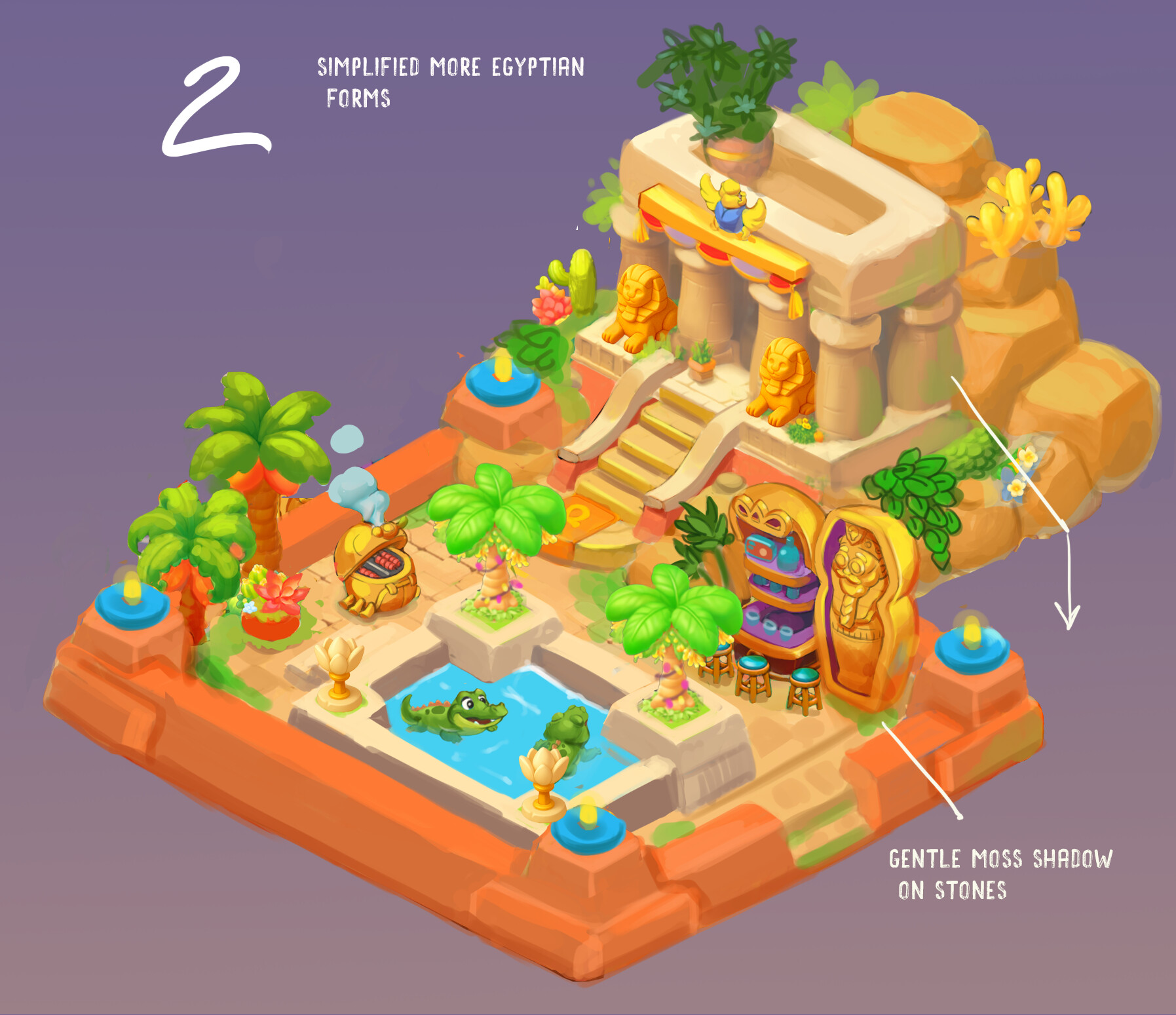 ArtStation - Concept of retired pharaoh villa