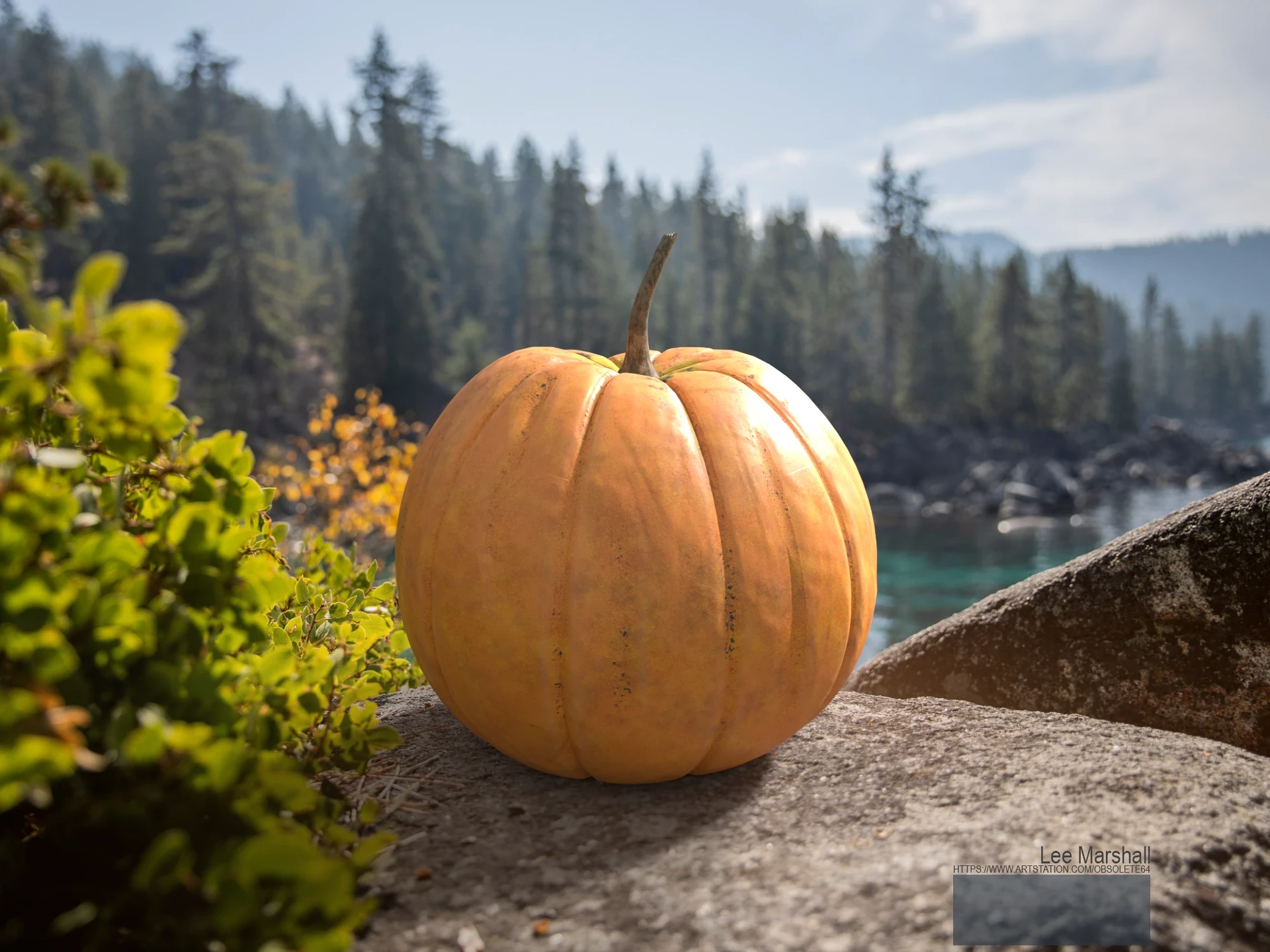 ArtStation - Pumpkin render scene for october