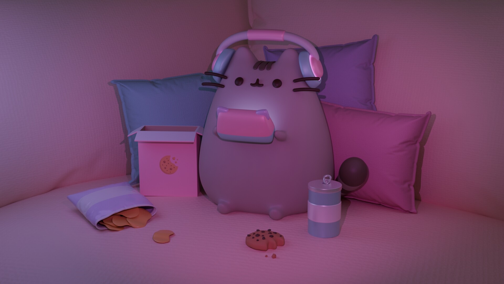 ArtStation - Pusheen Gamer | 3D Character Model