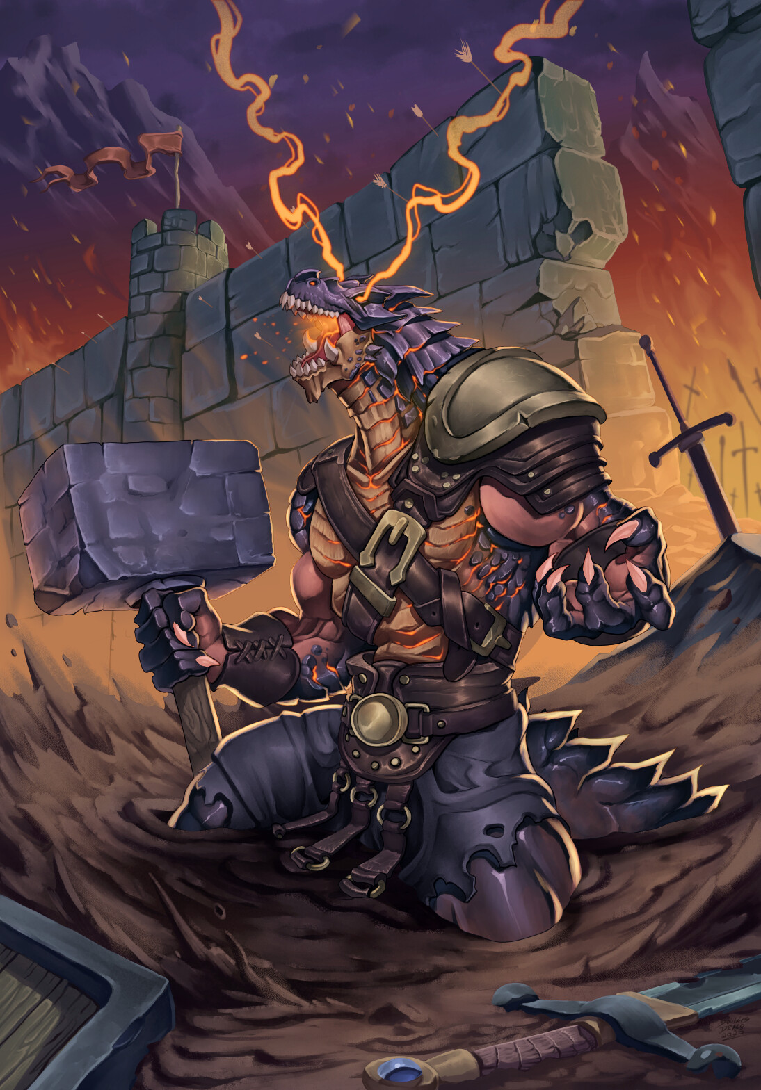 ArtStation - Dragonborn Barbarian