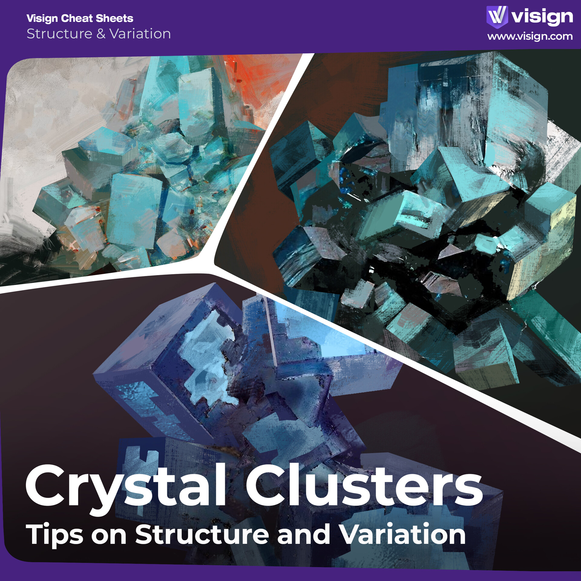 ArtStation - Visign Cheat Sheet: Crystal Clusters