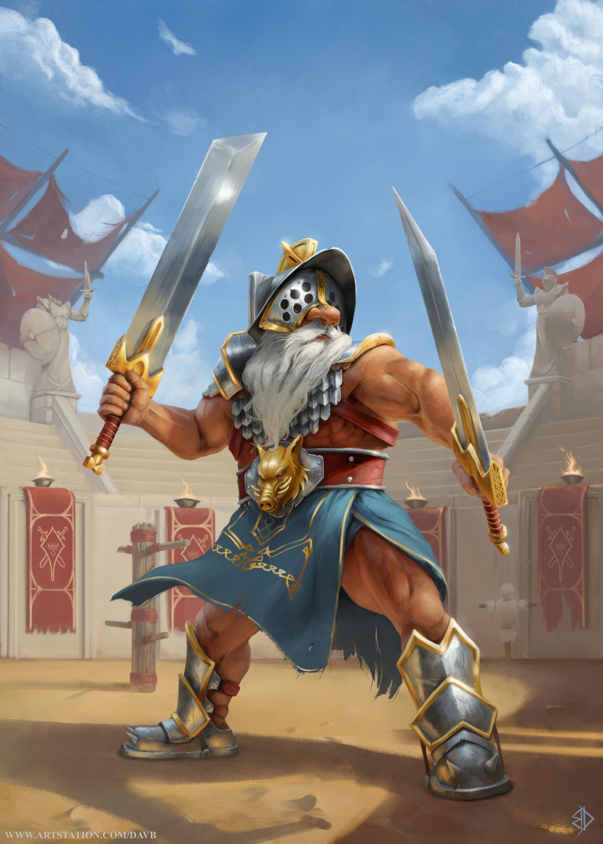 ArtStation - Dwarf gladiator
