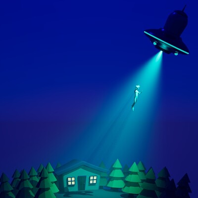 alien abduction pixel art