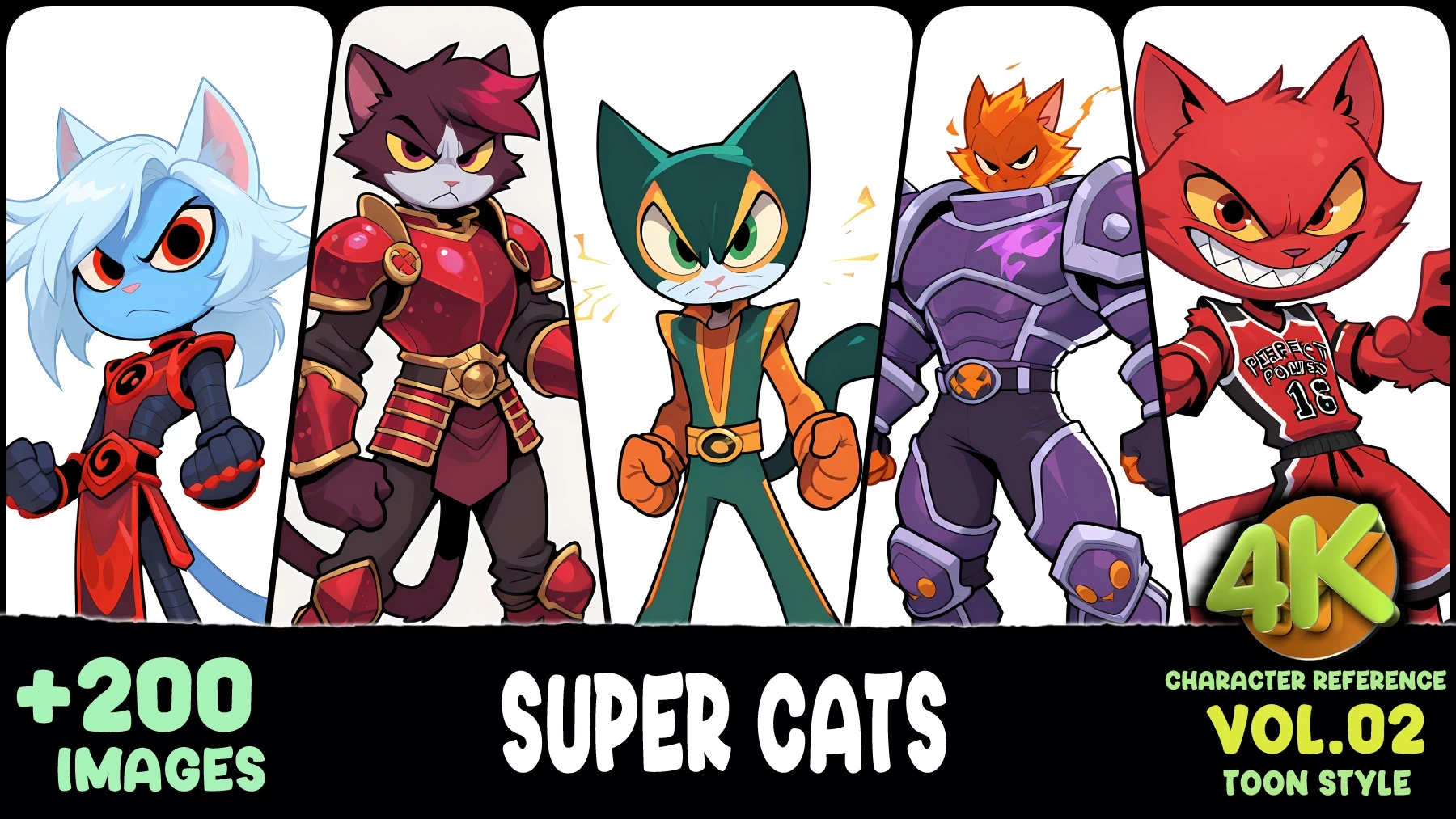 ArtStation - +200 Super Cats Cartoon Style | 4K | Toon Character ...