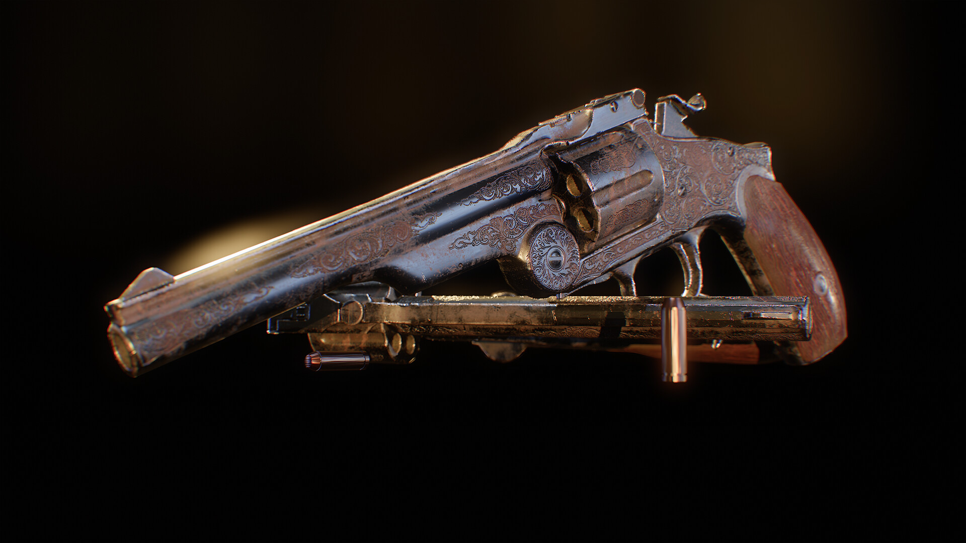 ArtStation - S&W no.3 Russian, Break action revolver