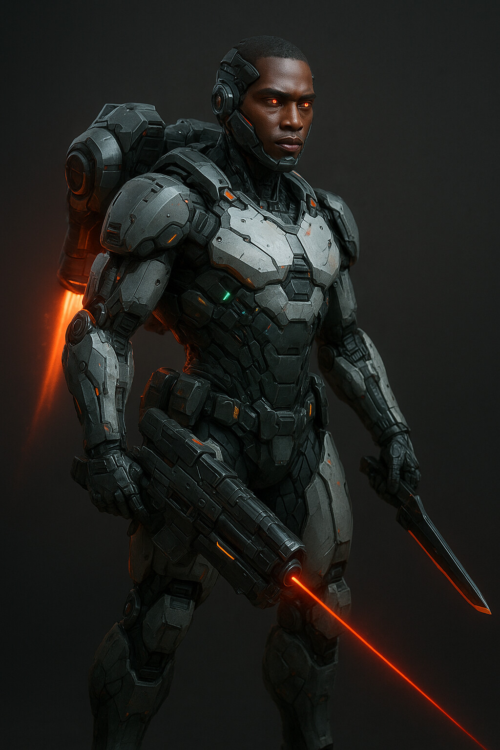 ArtStation - Ai cyberpunk cyborg ninja with military guns
