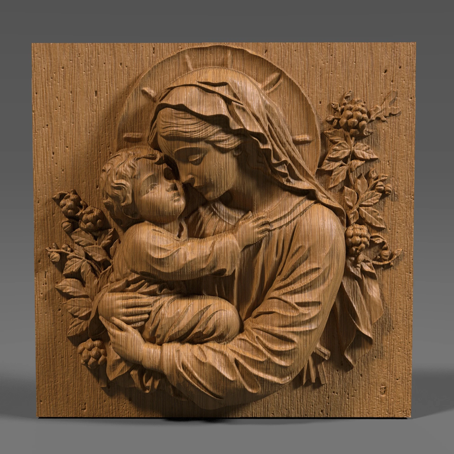 ArtStation - Mother Mary & Baby Jesus – 3D Bas-Relief Series