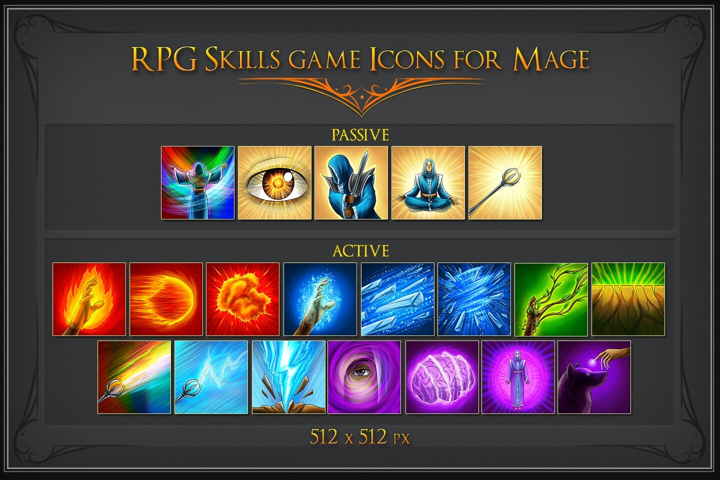 ArtStation - RPG Skill Icons for Mage