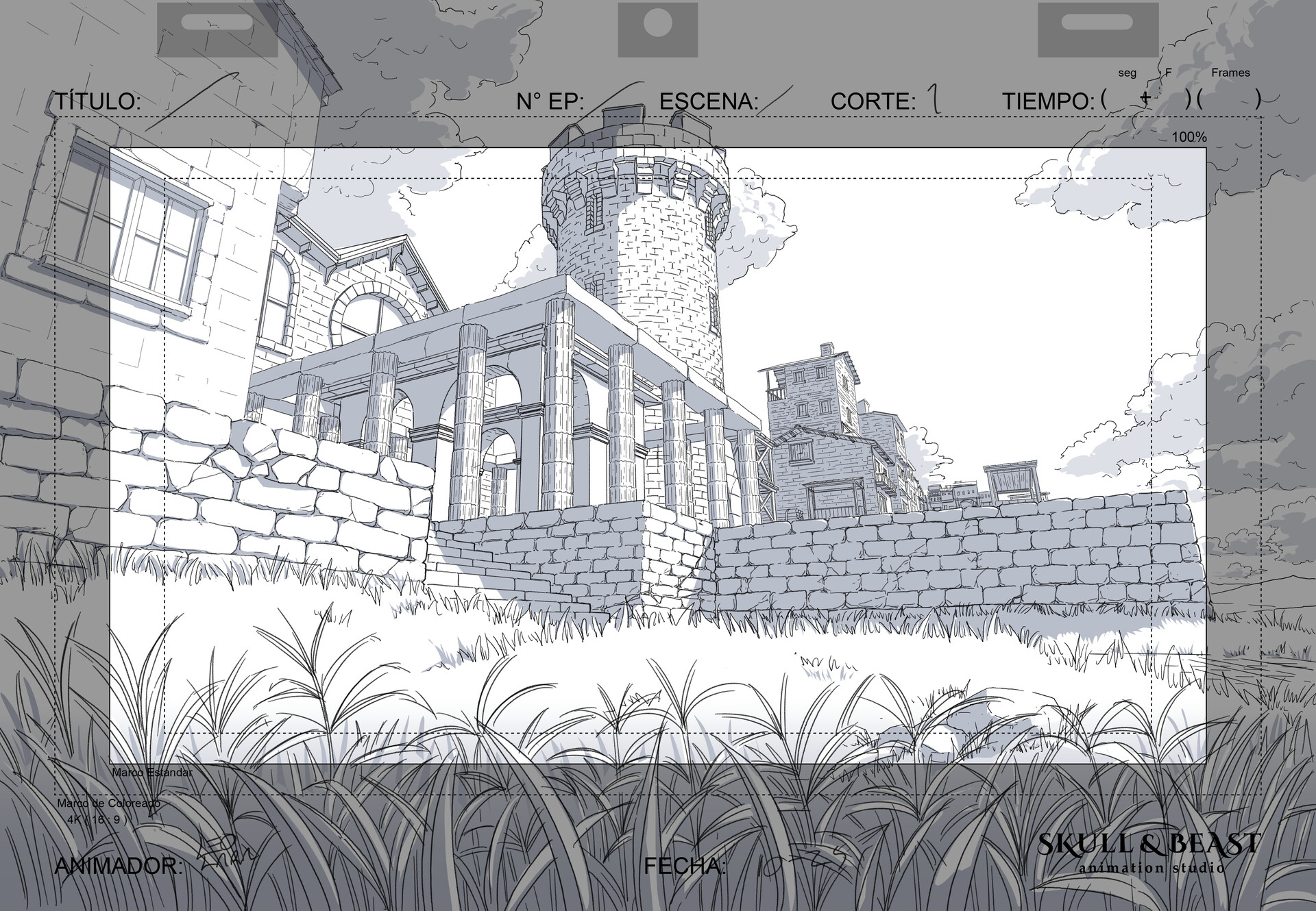 ArtStation - Old Town | Animation Background Layout