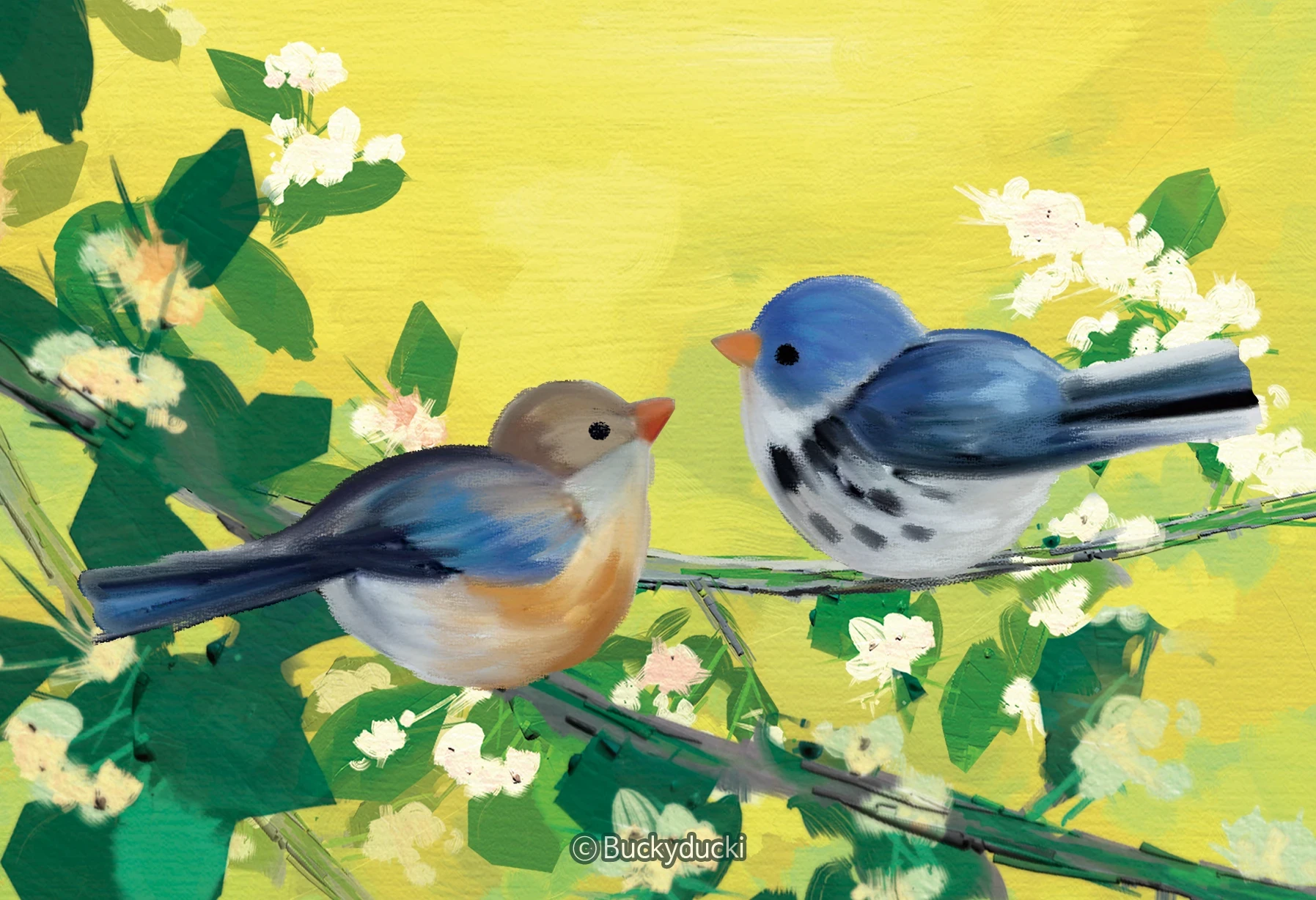 ArtStation - Bird Series-two birds