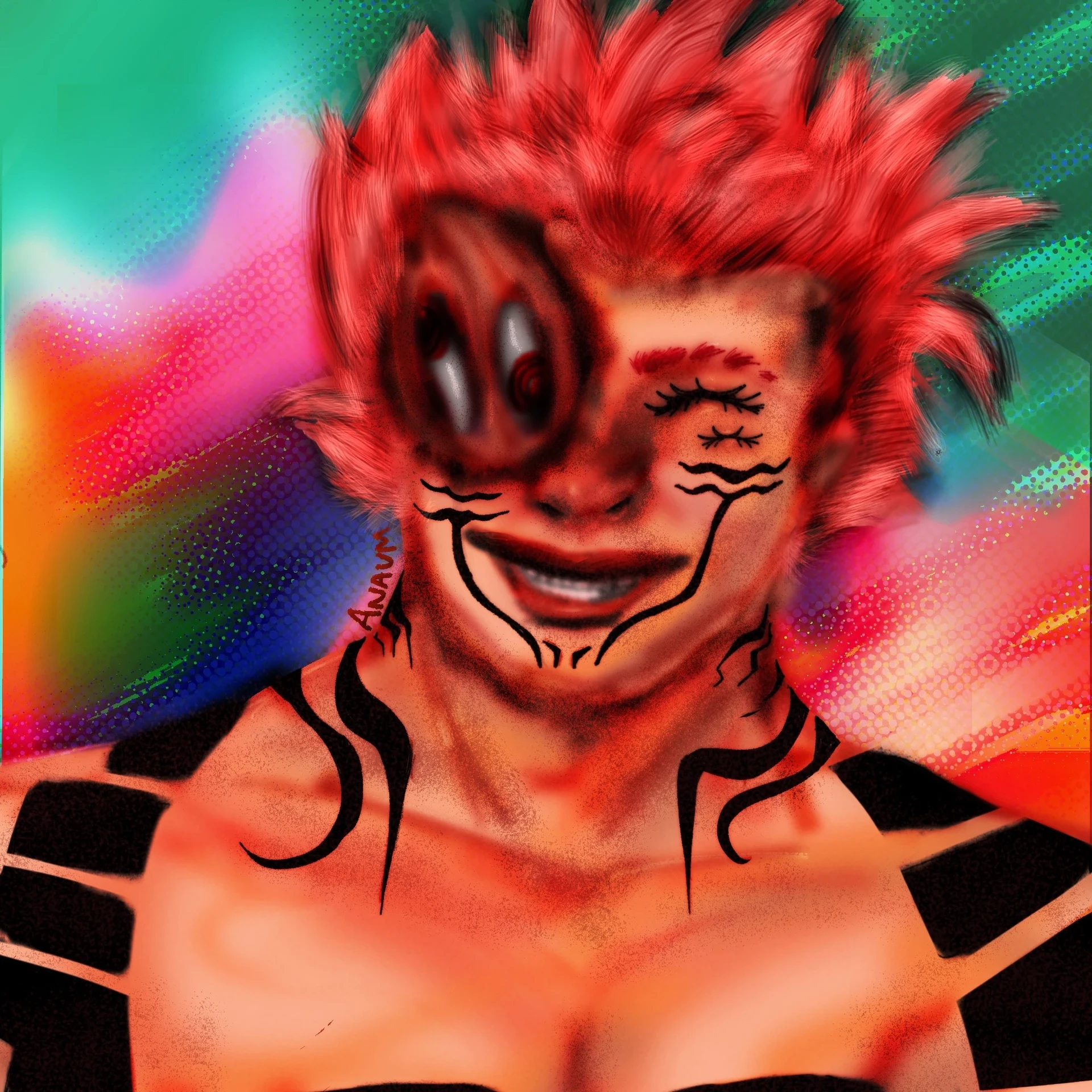 ArtStation - Smiling Ryoumen Sukuna fanart