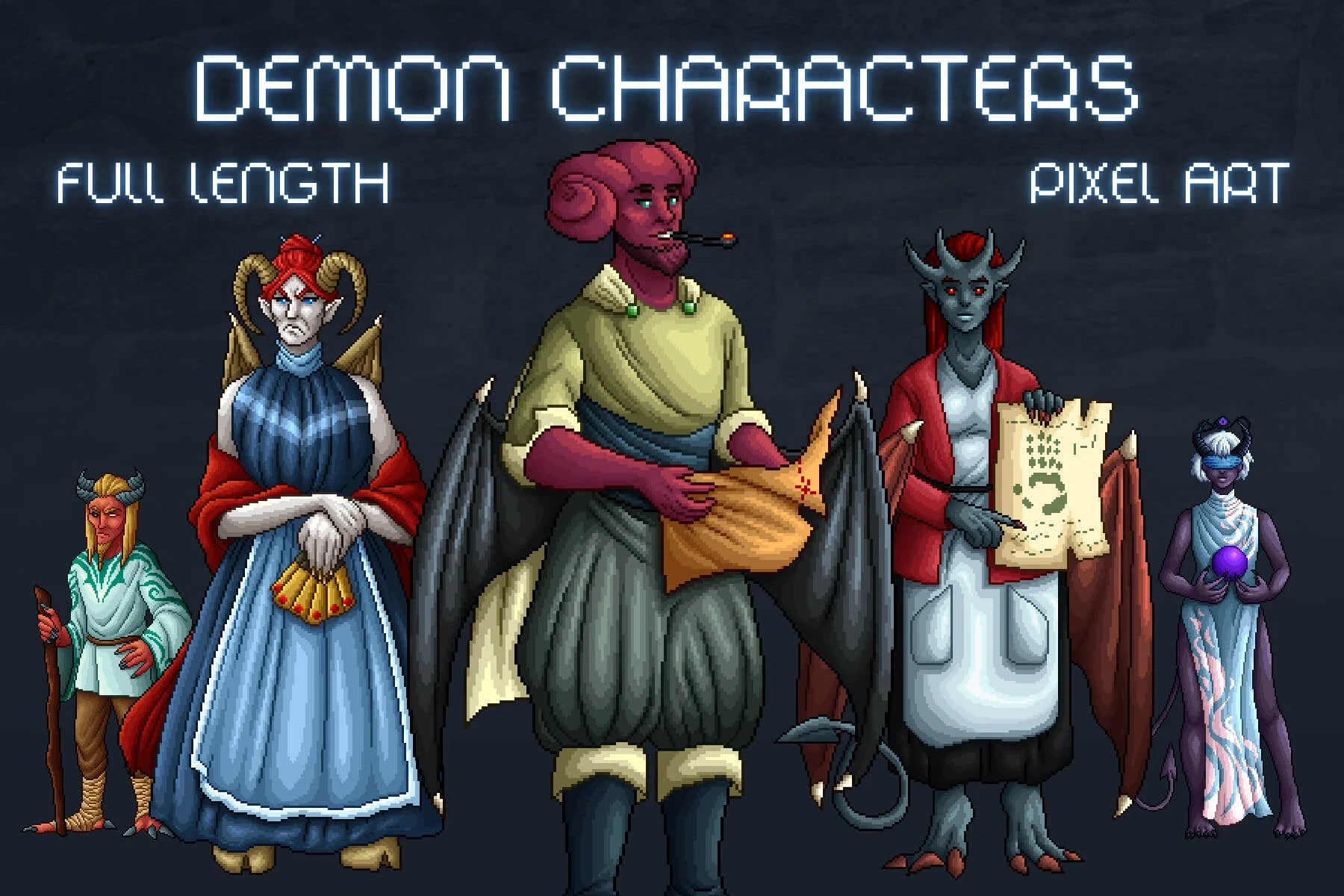 ArtStation - Demon Characters Full-Length Pixel Art