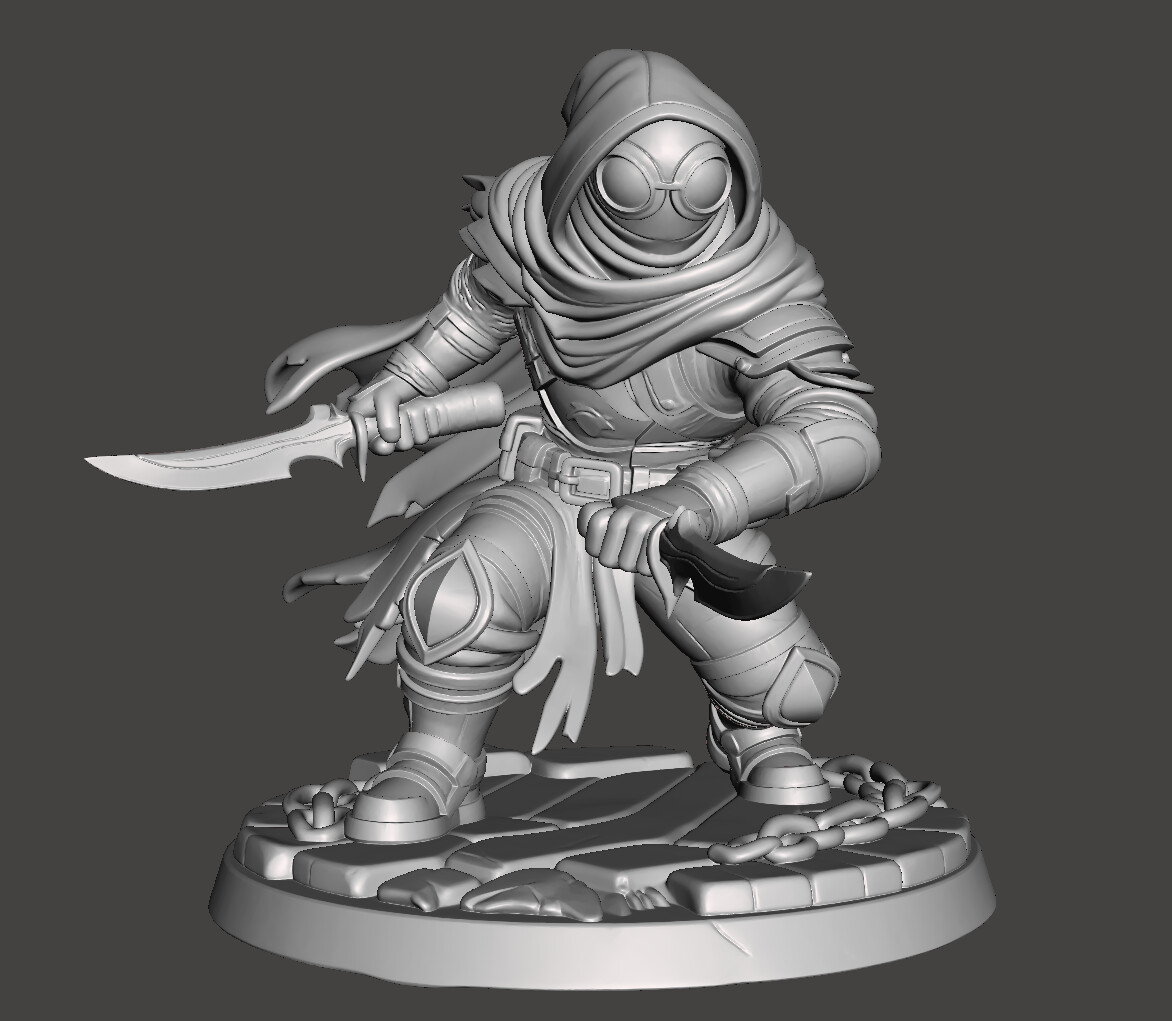 ArtStation - Echo Shade Stalker – Dual Dagger Rogue Miniature STL for 3D Printing