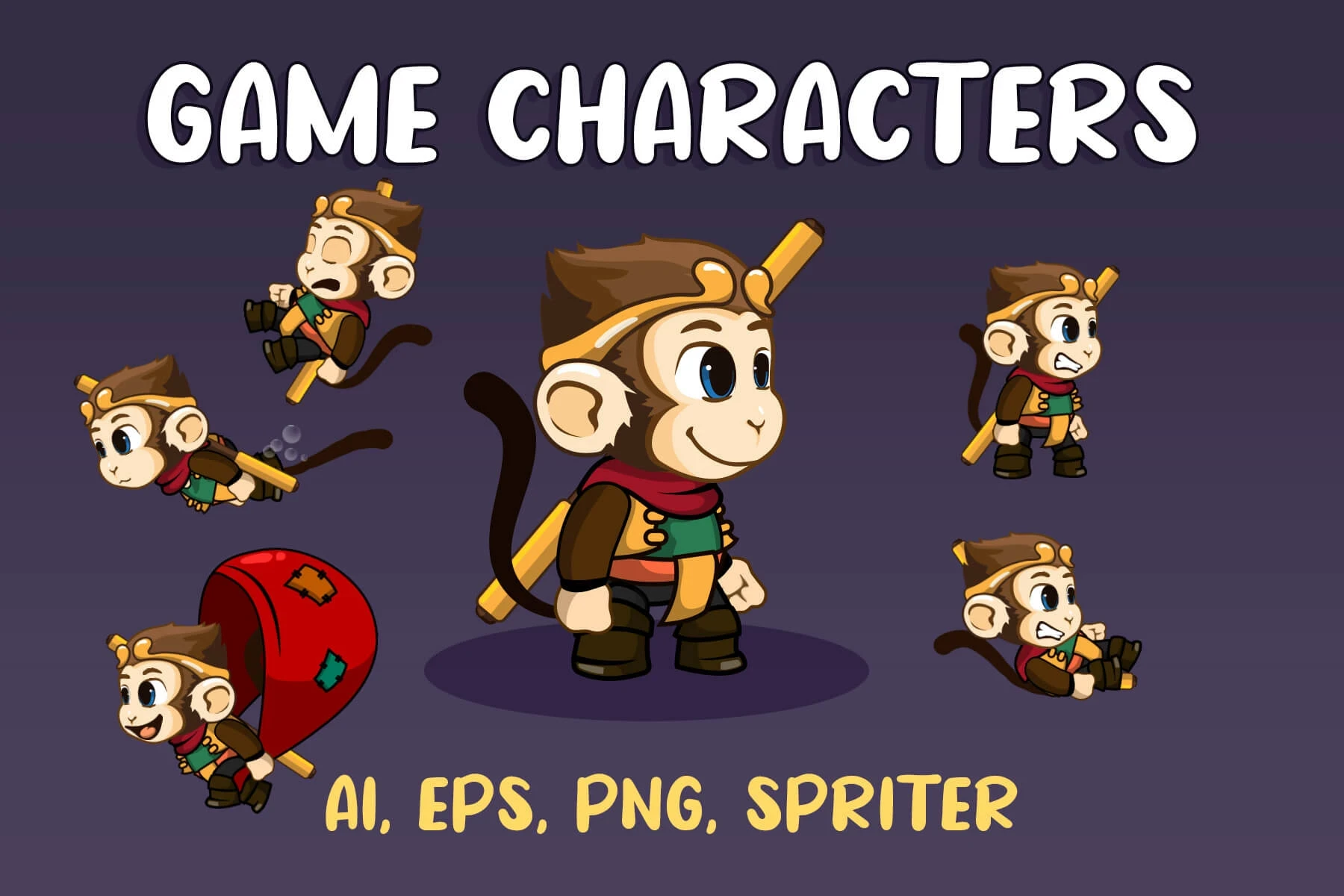 ArtStation - Monkey Game Character Sprite