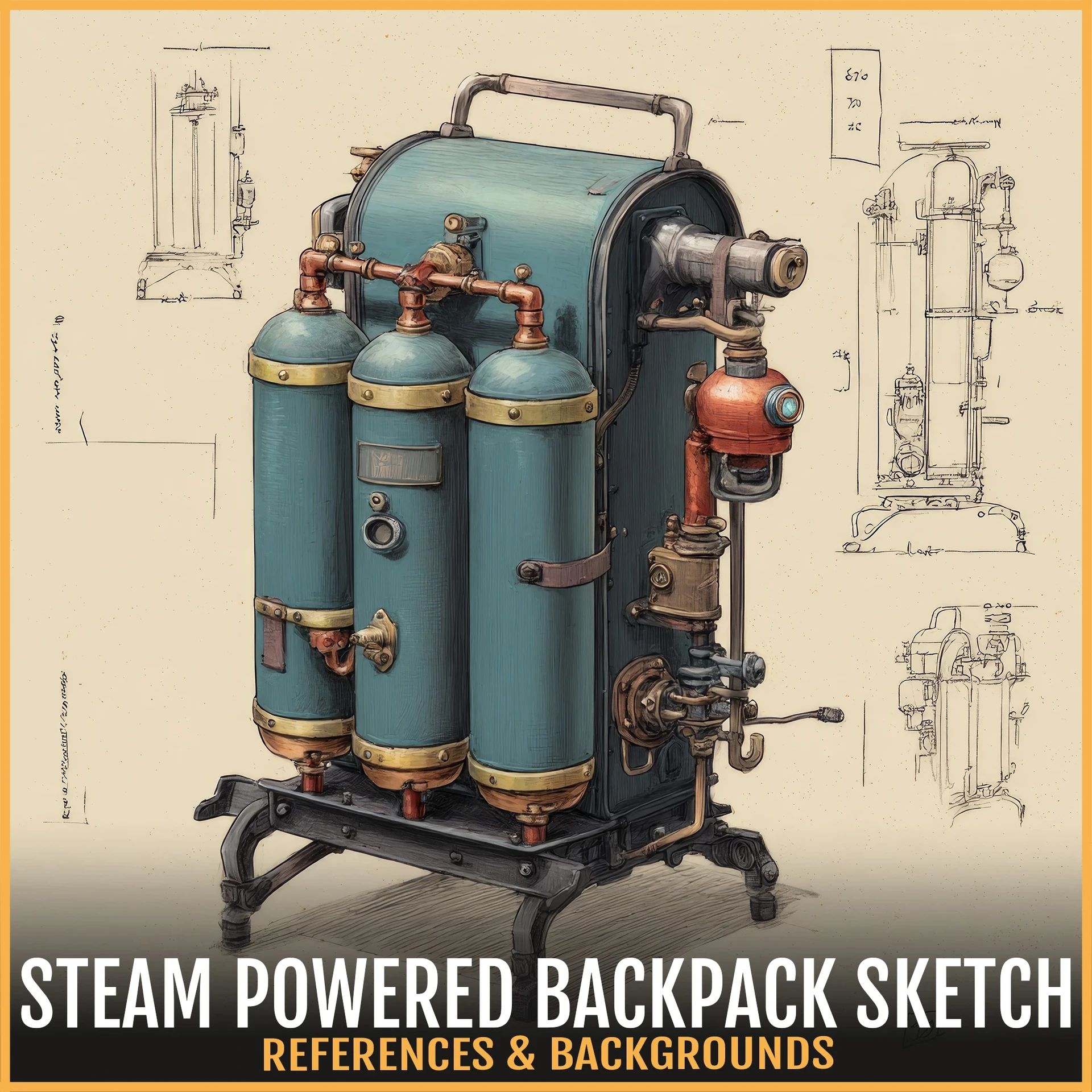 ArtStation - 202 Steam Powered Backpack Sketch