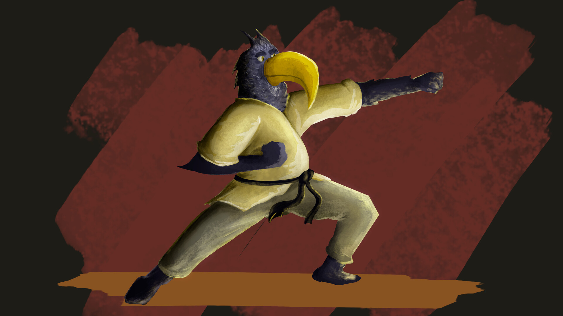 ArtStation - Karate cartoon bird