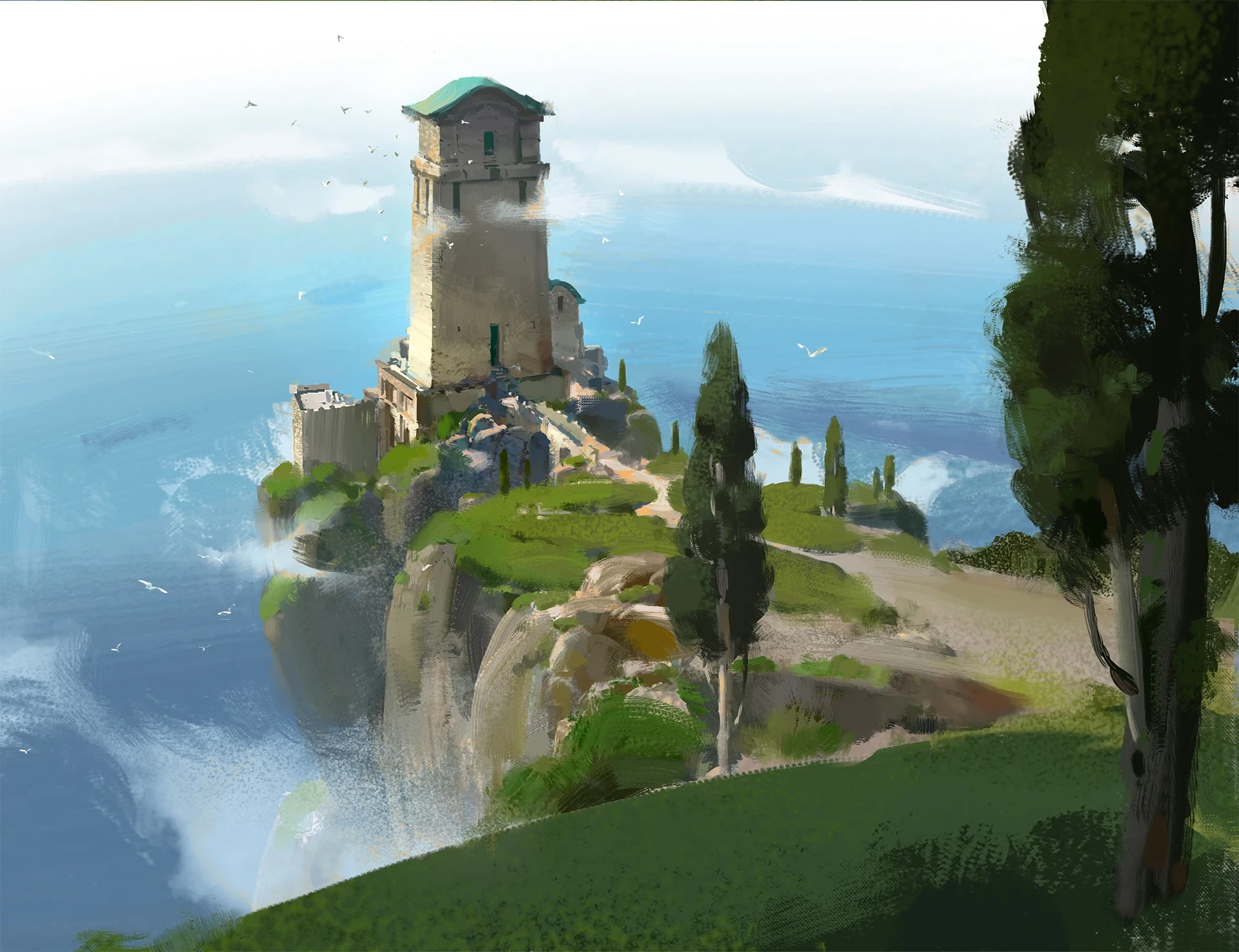 ArtStation - The Watcher’s Cliff