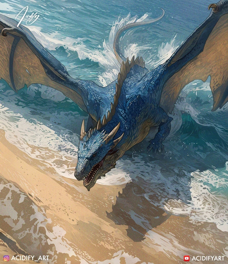 ArtStation - The Dragon’s Shorebound Stride - Acidify Art