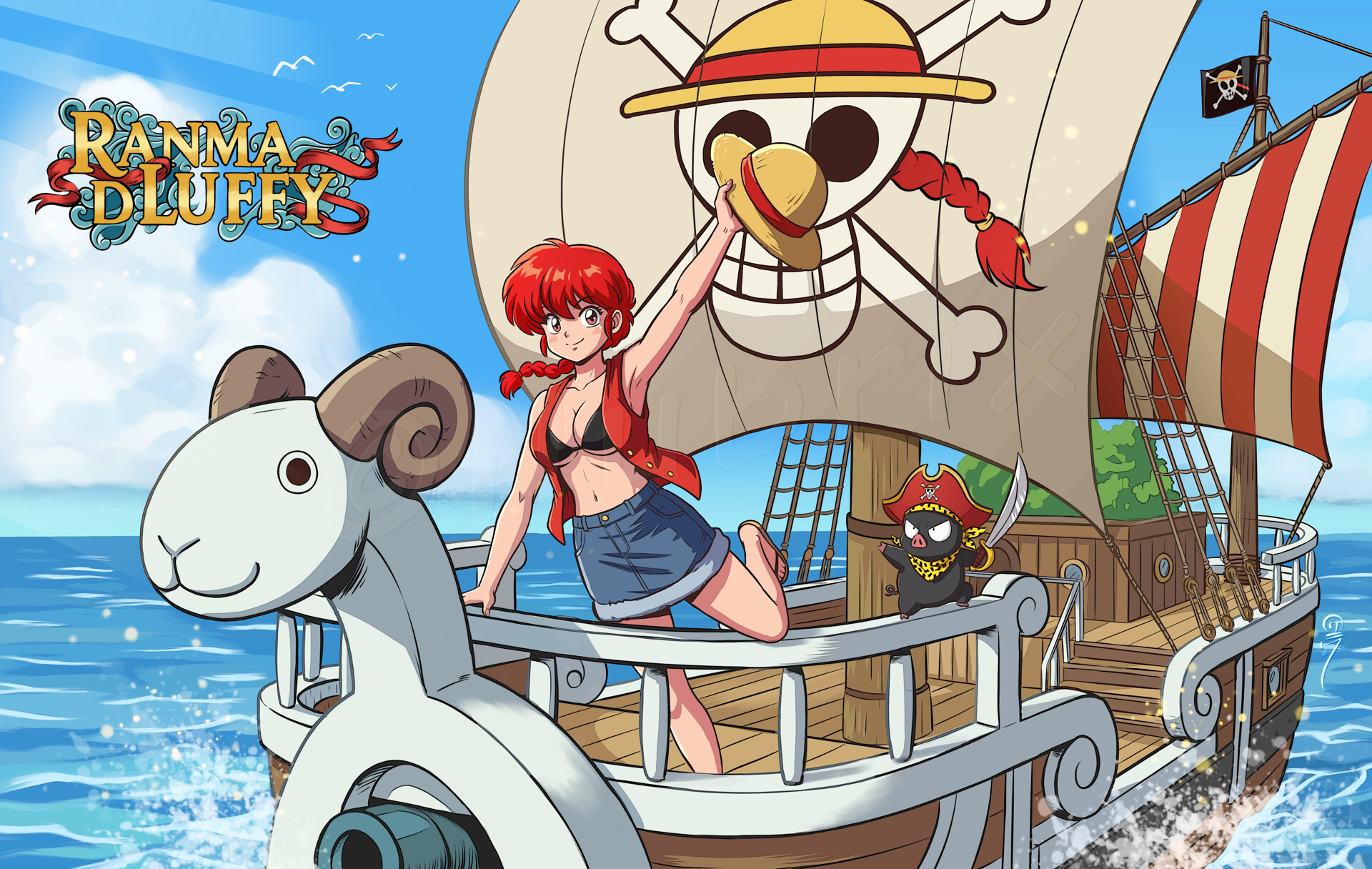 ArtStation - Ranma D Luffy [Crossover Fan Art]