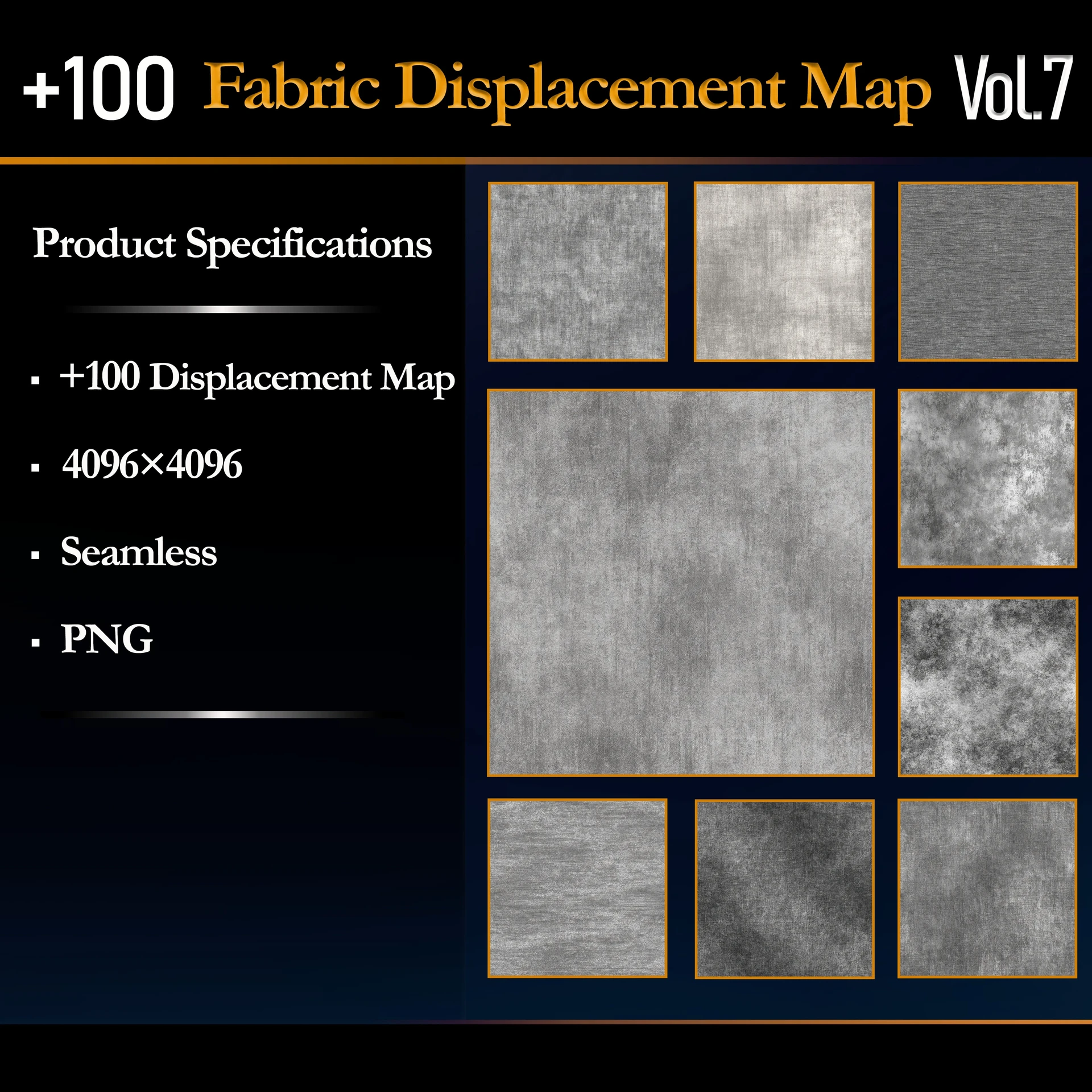 ArtStation - +100 Fabric Displacement Maps - vol.7