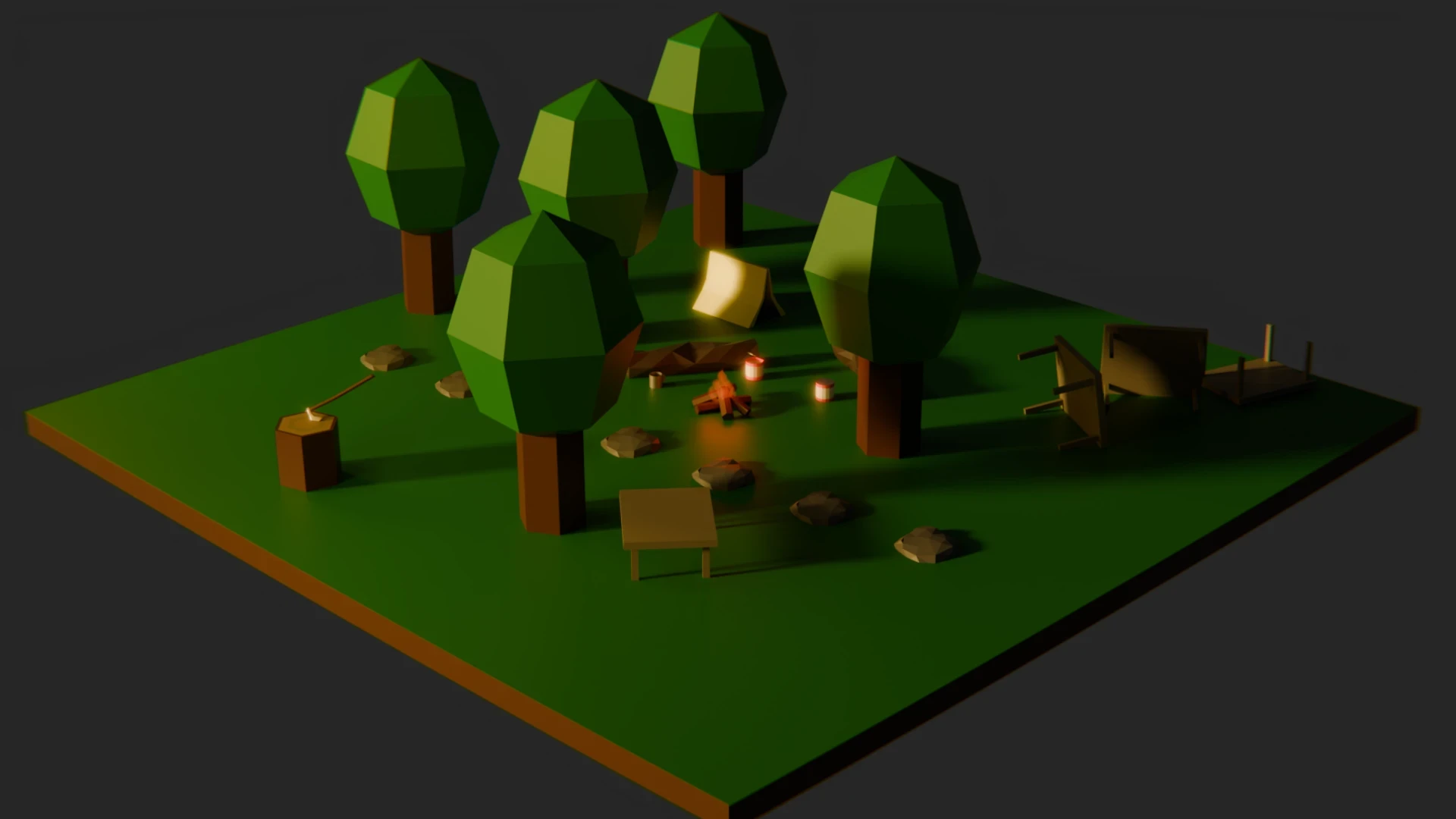 ArtStation - Low-poly Forest Camp
