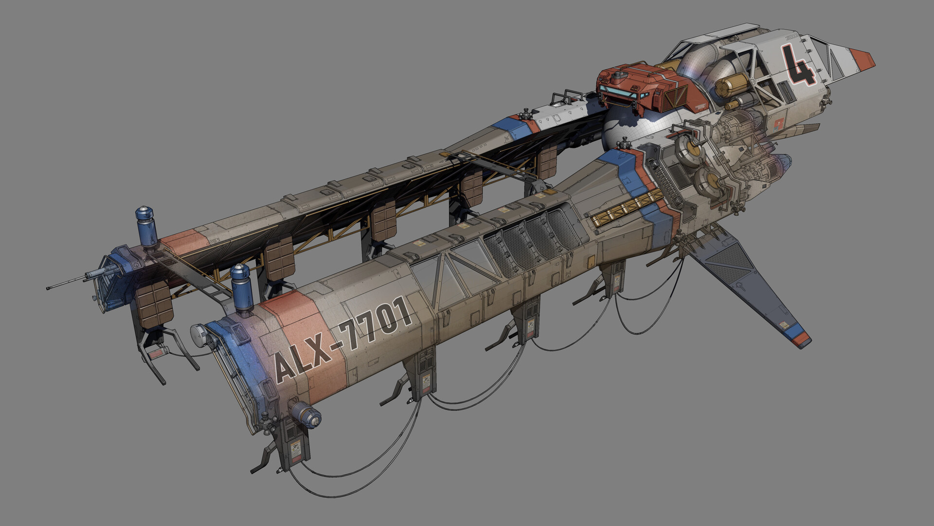 ArtStation - Space Freighter - Time Lapse