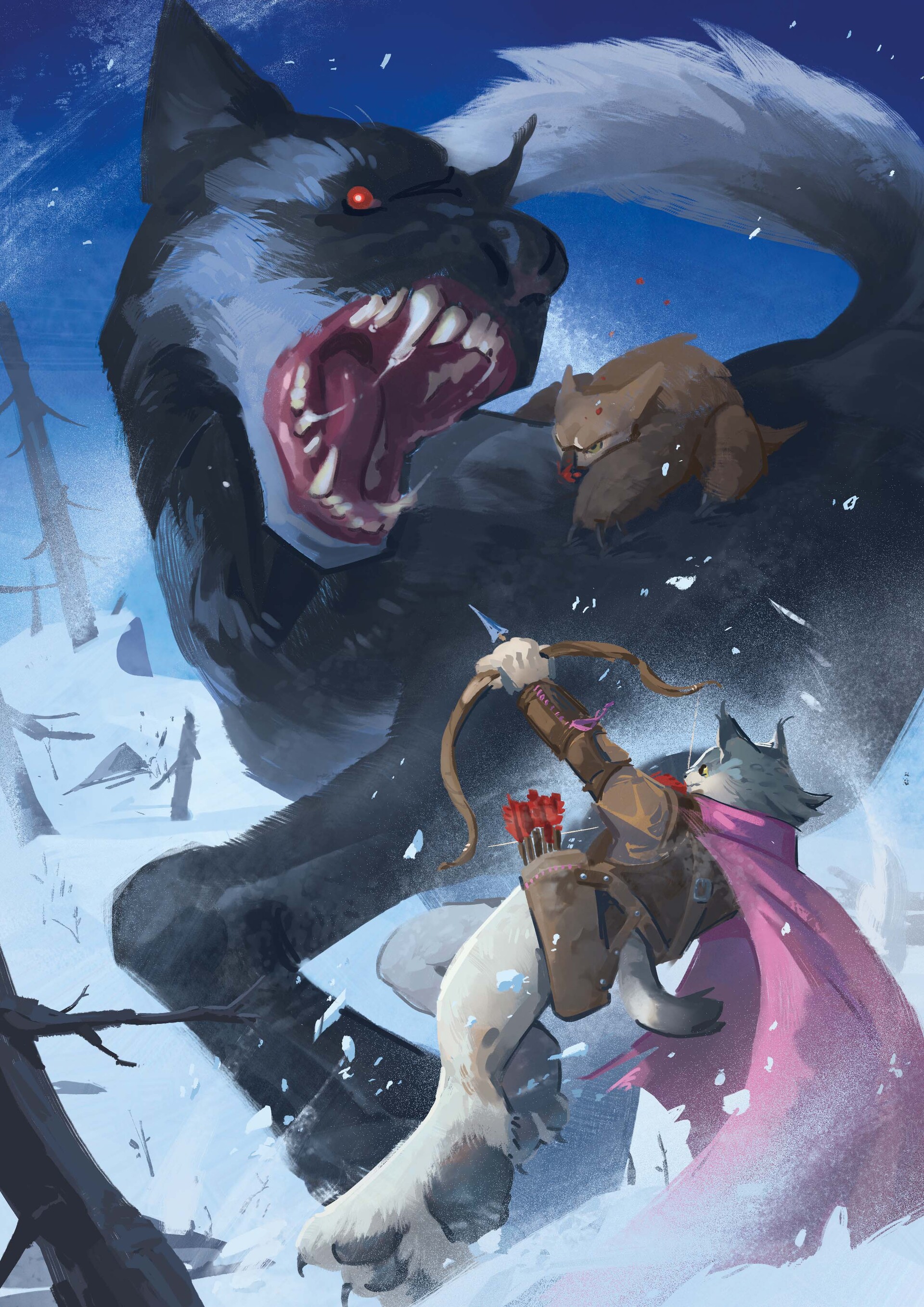 ArtStation - Dire Wolf Fight