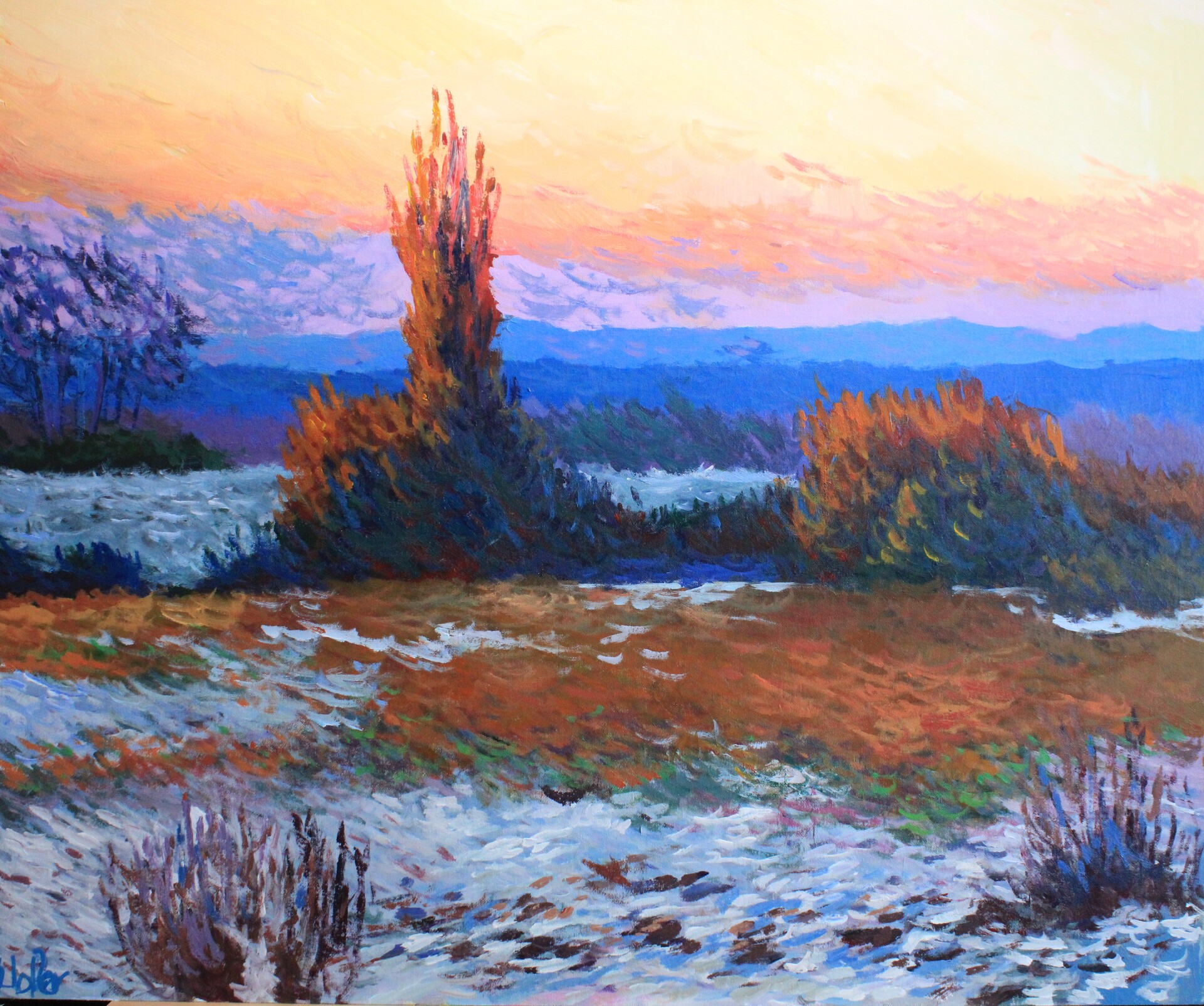 ArtStation - Meadow, Evening Effect, Winter