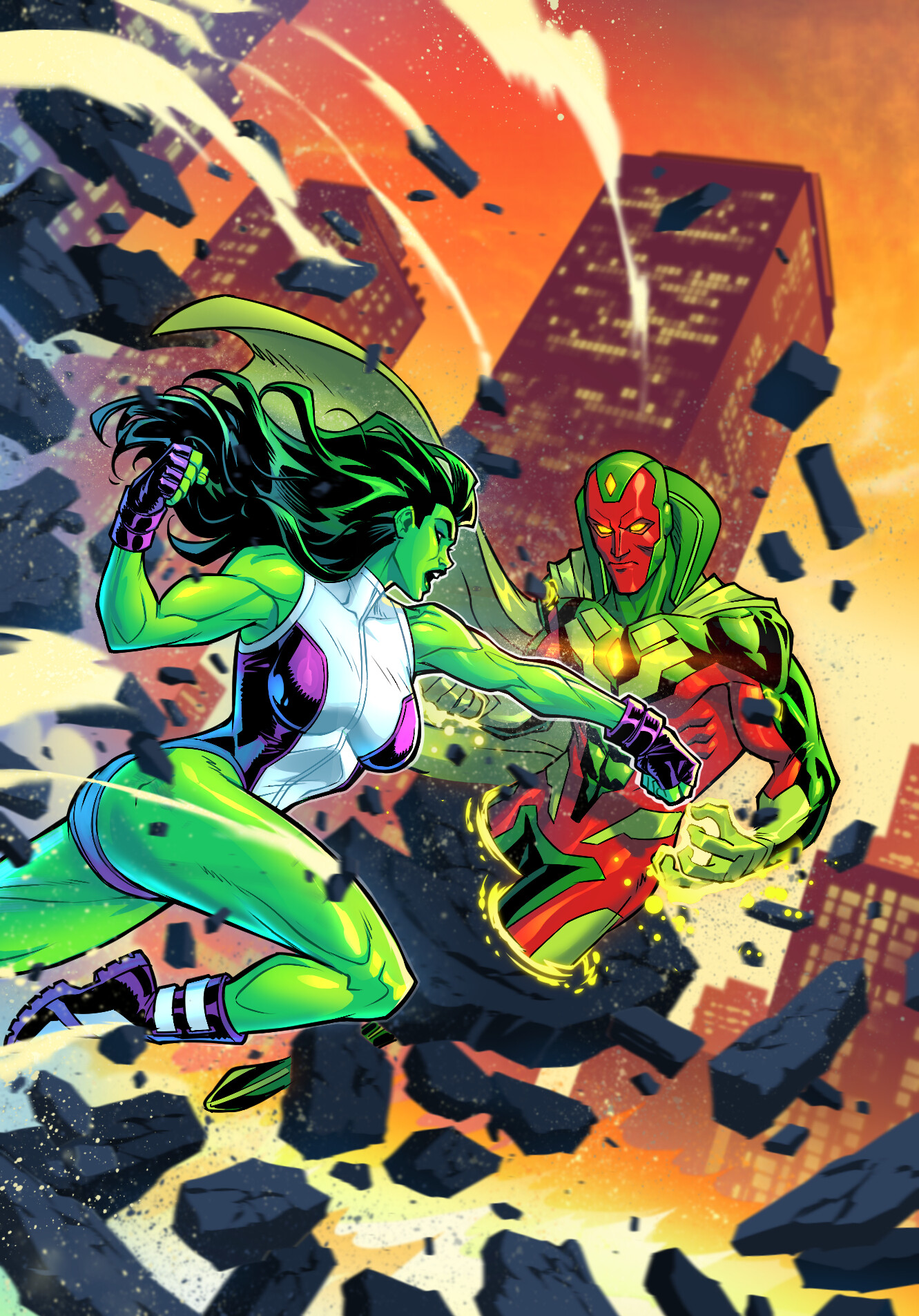 ArtStation - Marvel Champions Synthezoid Smack Down card pack cover