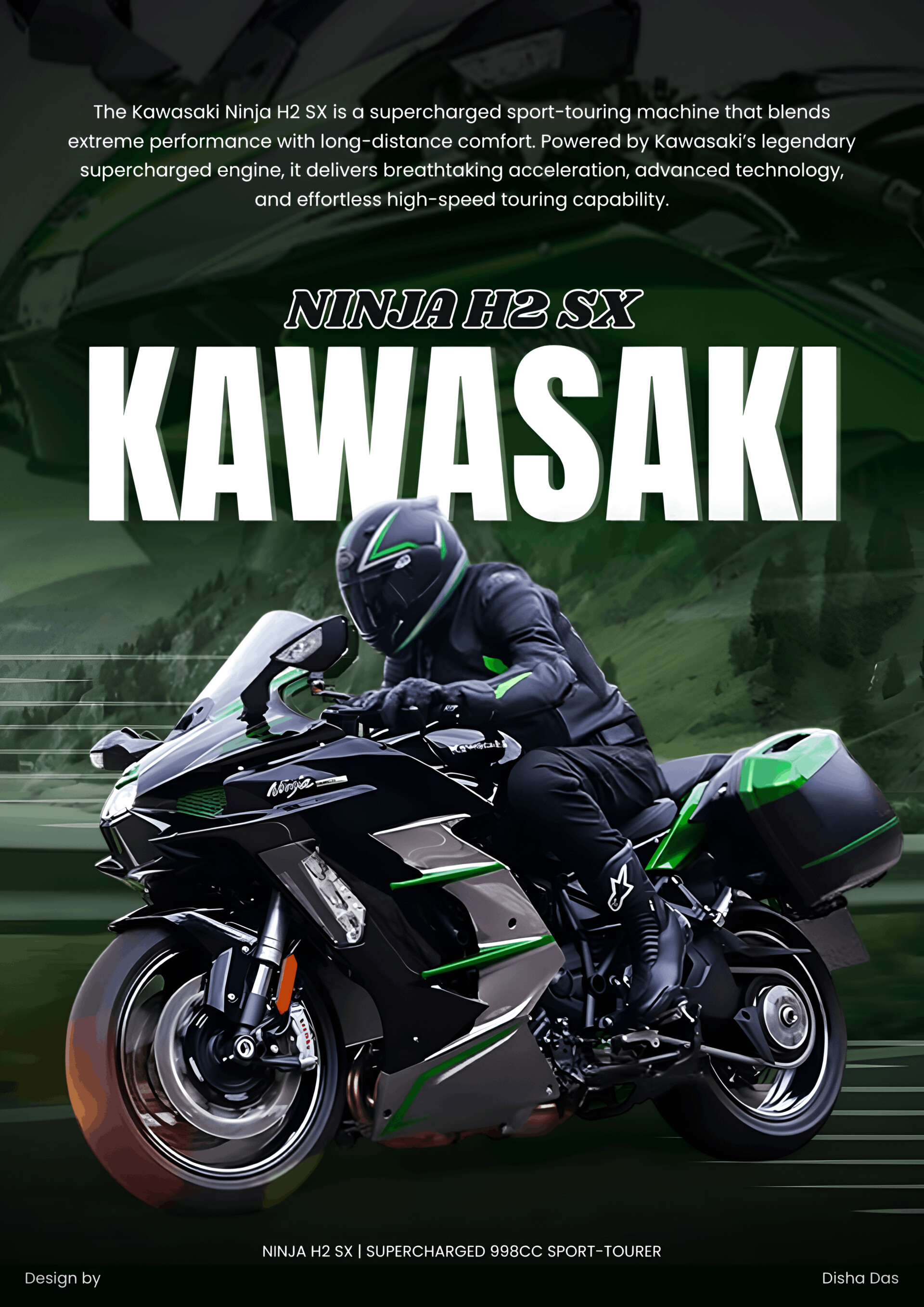 ArtStation - KAWASAKI H2 SX POSTER DESIGN