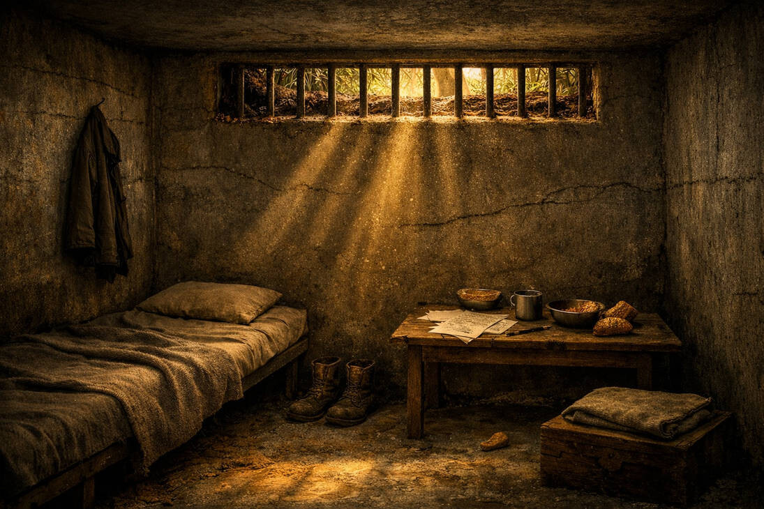 ArtStation - Prison cell with ventilation opening at evening.