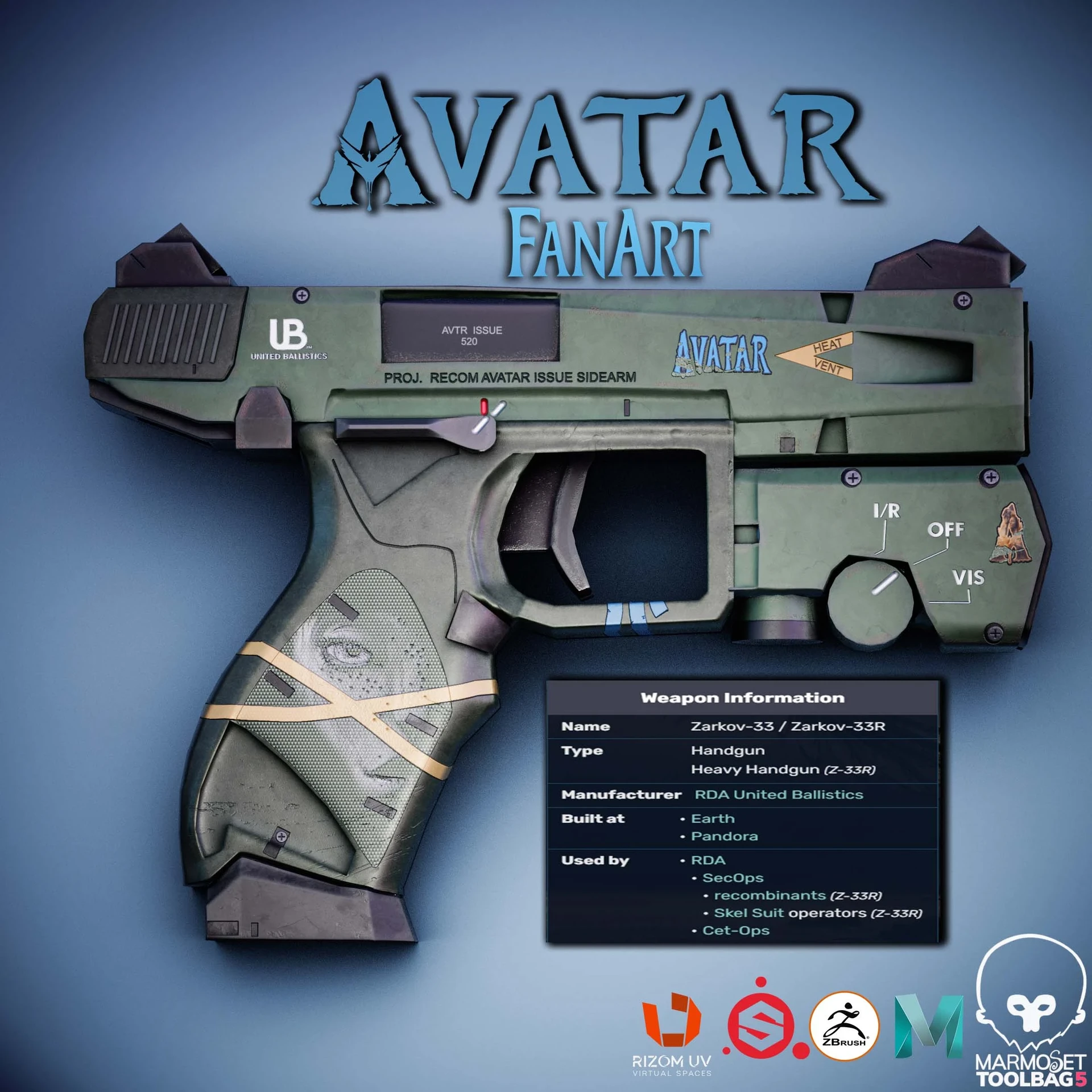 ArtStation - FanArt - Avatar Zarkov-33 (Z-33) SecOps / CetOps Handgun ...