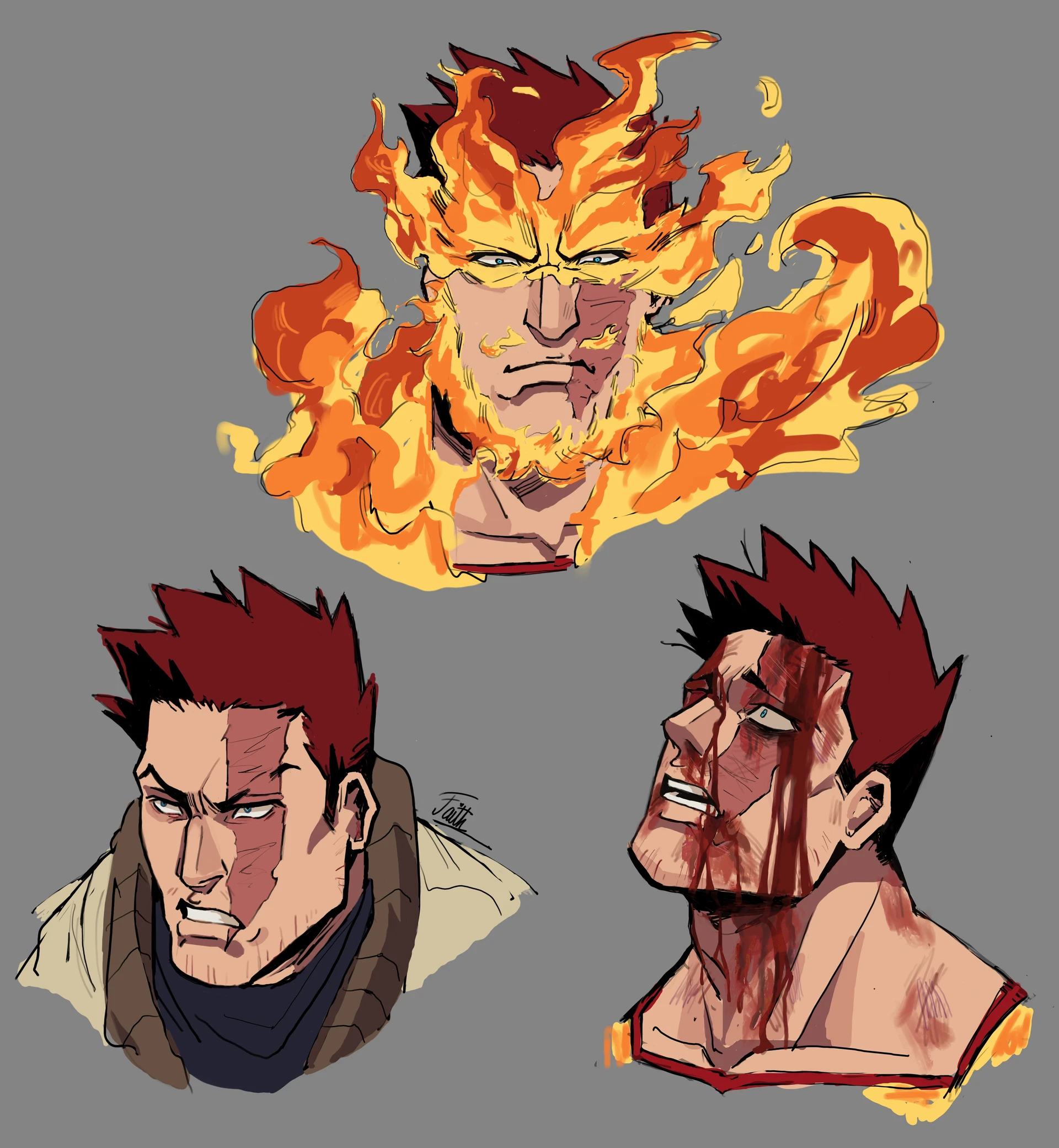 ArtStation - Endeavor Expression Sheet from MHA (Digital Art)