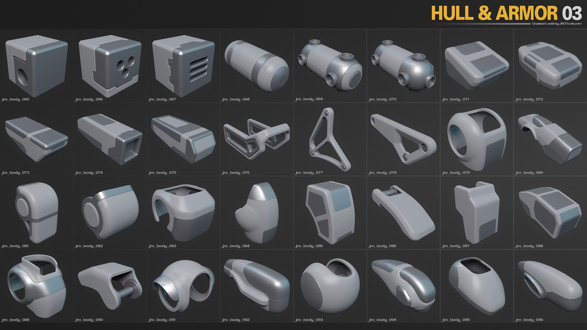 JROTools - Tools for 3D artists - Hard-Surface Kitbash Vol.15 - Hull ...