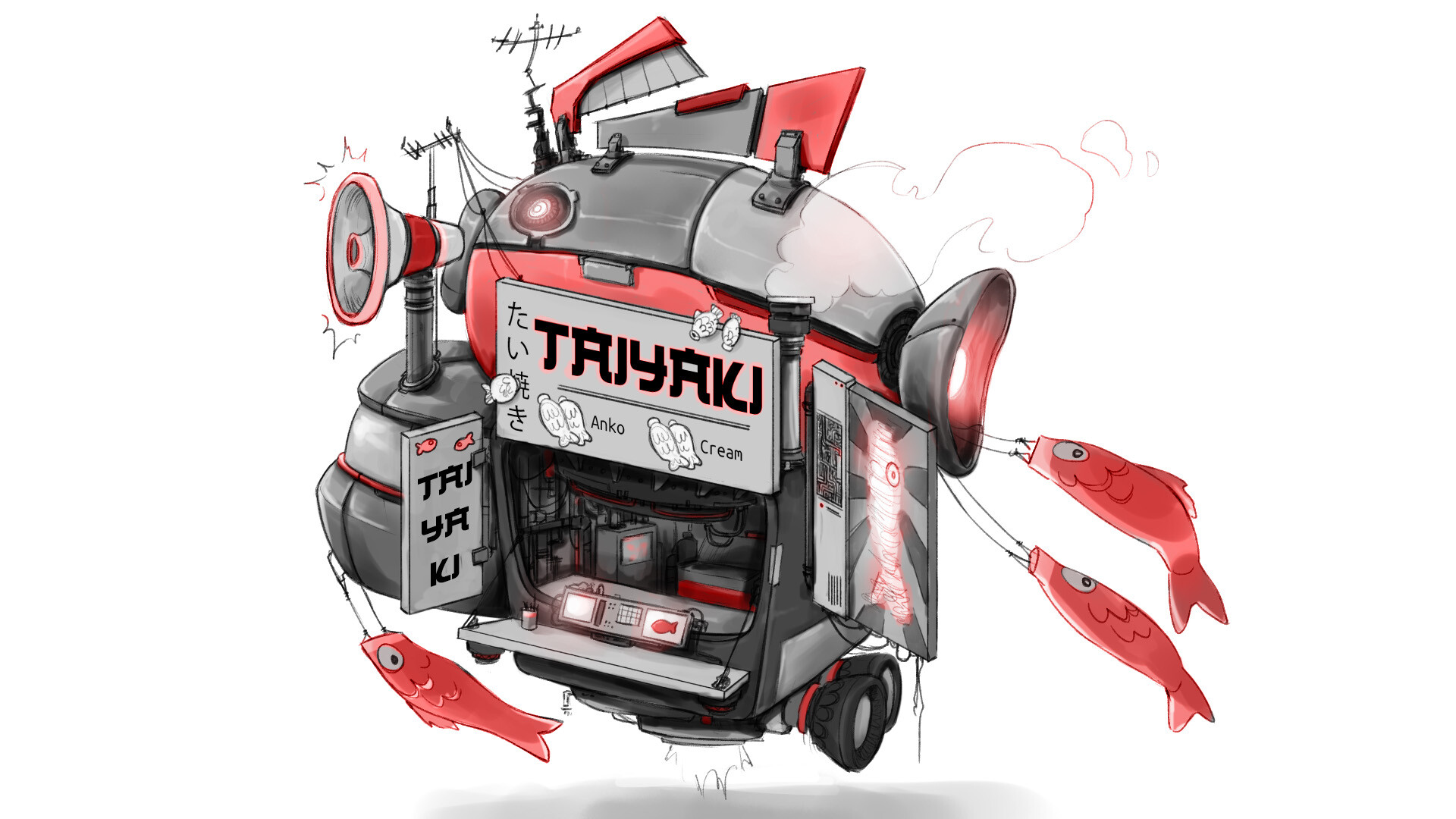ArtStation - Exam : concept art futuristic food truck