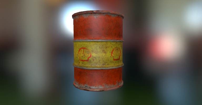 ArtStation - Shell Oil Barrel - 2D Game Art