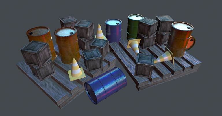 ArtStation - Low poly props in scene