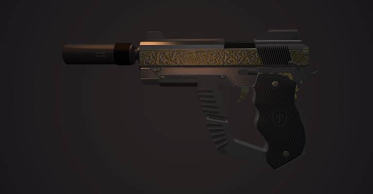 ArtStation - Heavy Pistol with suppressor