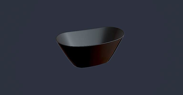 ArtStation - PureScape™ 748-BM Graphite Black Solid Surface Bathtub