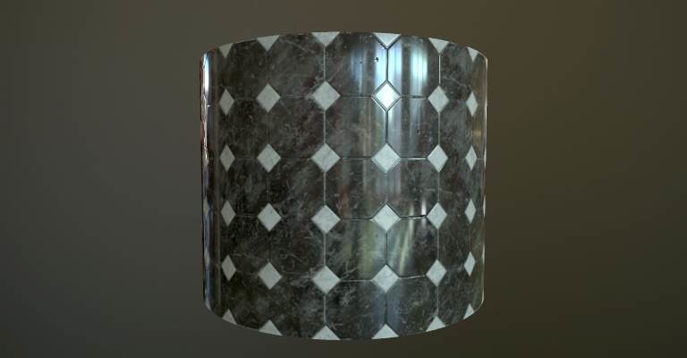 ArtStation - Black Marble Tiles