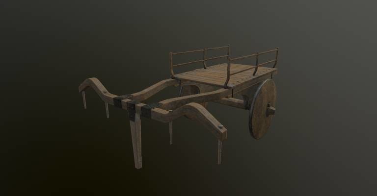 ArtStation - Big and Old Wood Ox Cart