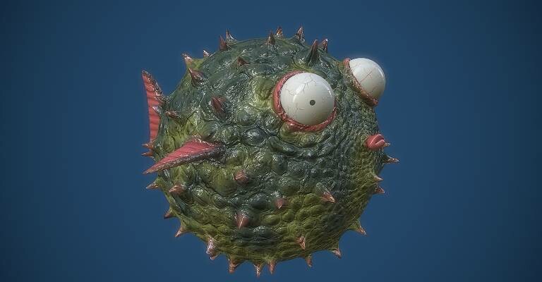 ArtStation - Floating VR blowfish